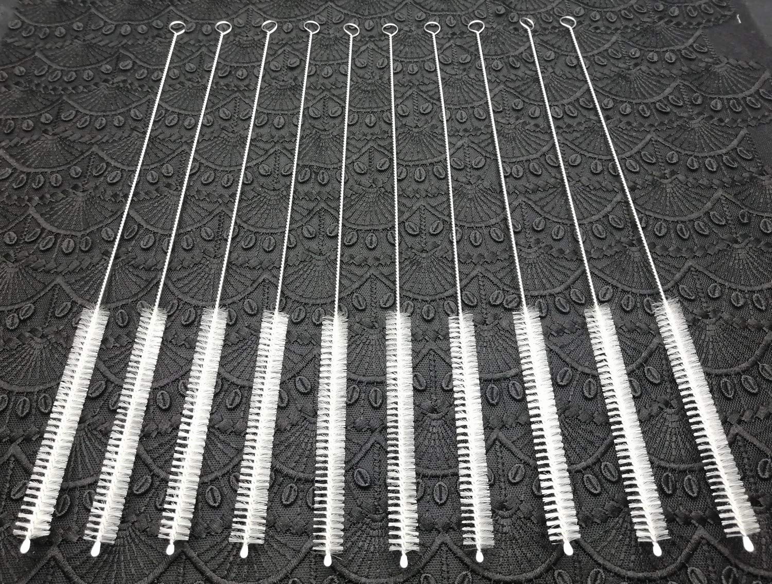 Extra Long Straw Cleaner Brush Extend 12 inch, Extra Wide 12mm diam Pipe Cleaners, Cleaning Brush for HummingbirdâFeeders, Nylon Bristles and Stainless Steel Handle Straw Brush Set 10 Pack