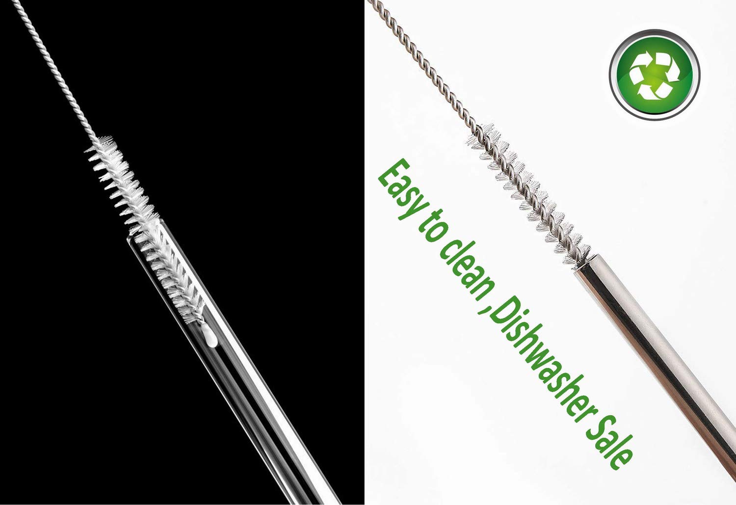 Extra Long Straw Cleaner Brush Extend 12 inch, Extra Wide 12mm diam Pipe Cleaners, Cleaning Brush for HummingbirdâFeeders, Nylon Bristles and Stainless Steel Handle Straw Brush Set 10 Pack