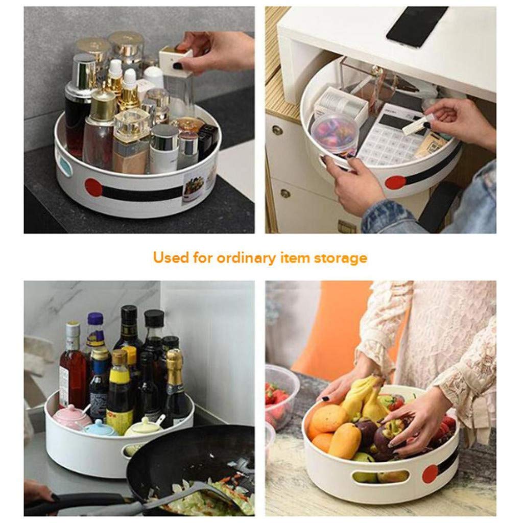 Wake INFIN Lazy Susan Cabinet Organizer Turntable 9 and 12 Inch 2 Pack Rotating Table Spice Rack Storage Kitchen Non-Skid Pad with Bin and Handles