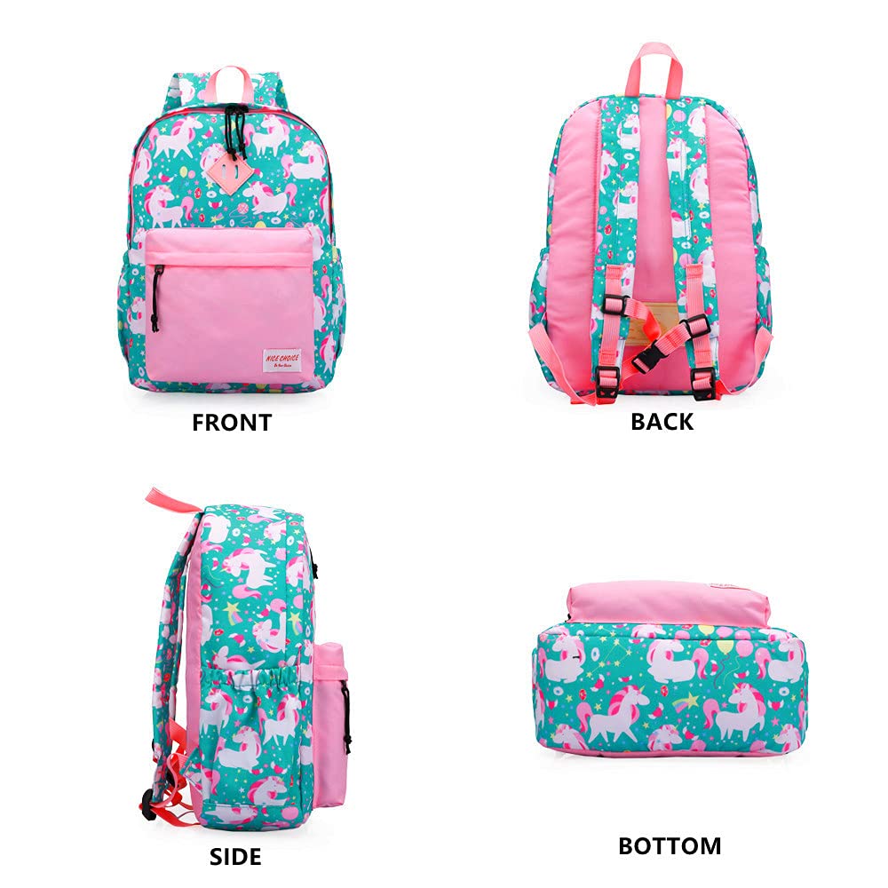 NICE CHOICE Preschool Backpack Kindergarten Elementary School Toddler Backpacks With Lunch Bag Pencil Case Set for Boys and Girls (Cute Unicorn) One Size