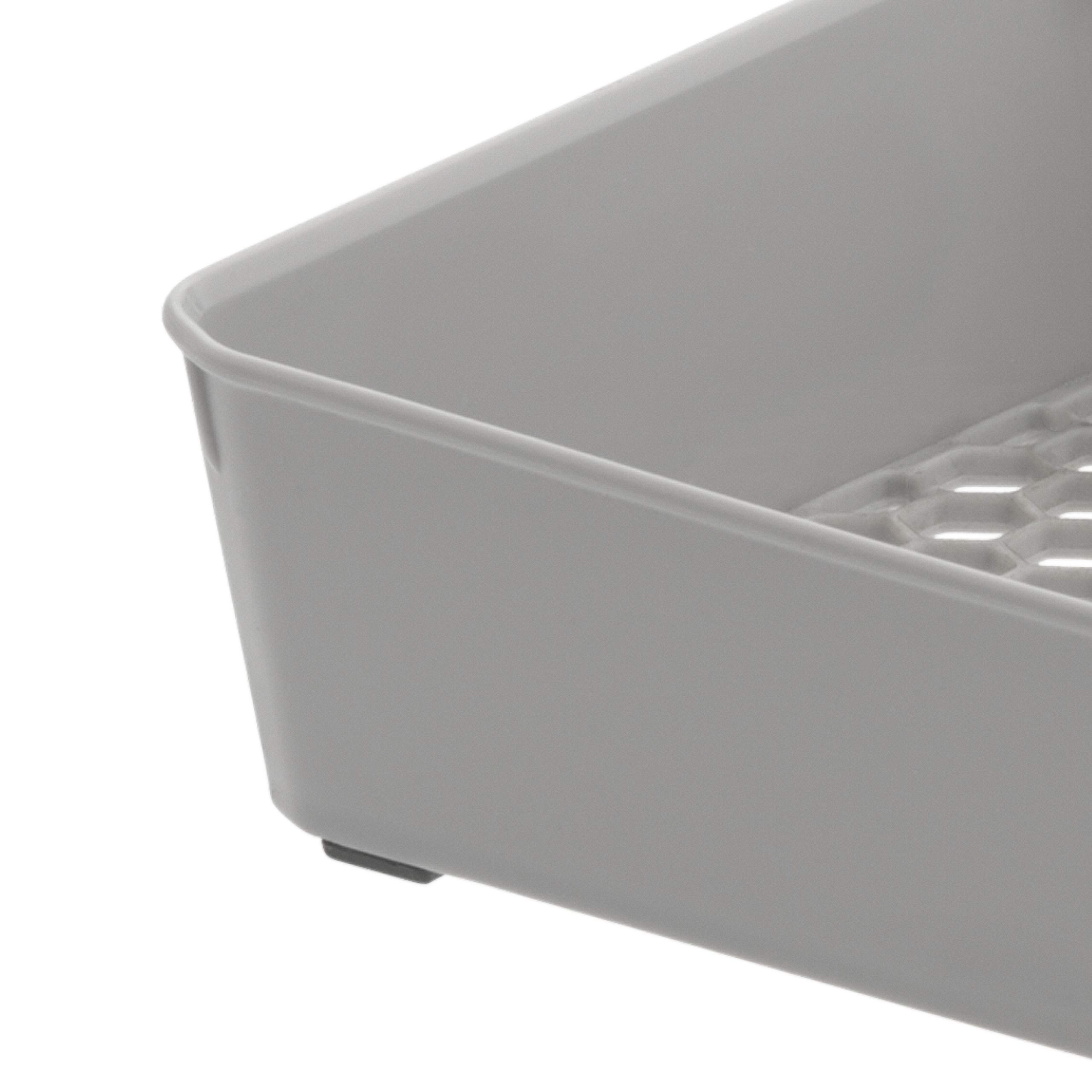 Spectrum Diversified Hexa Set of 3 Assorted Storage Buildup-Resistant Kitchen & Bathroom Drawer Trays, Easy-to-Clean Bathroom & Kitchen Organizers, Stone Gray