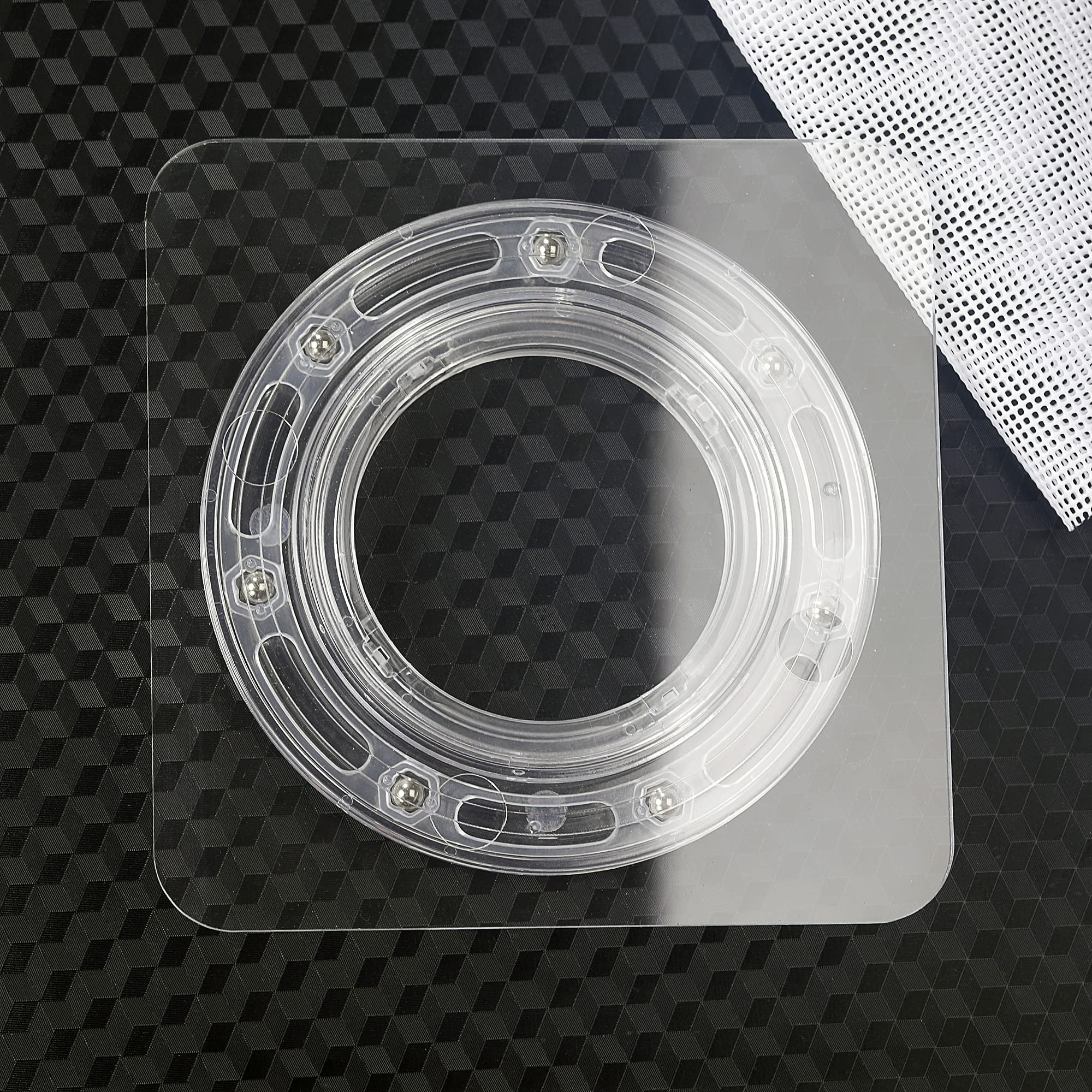 Cookie Turntable， 7" Clear Cookie Decorating Turntable with Clear Top, Acrylic Bearing Base and Non-Slip Mat Cookie Turntable, Helps Icing Cookies Faster & Better (Suqare)