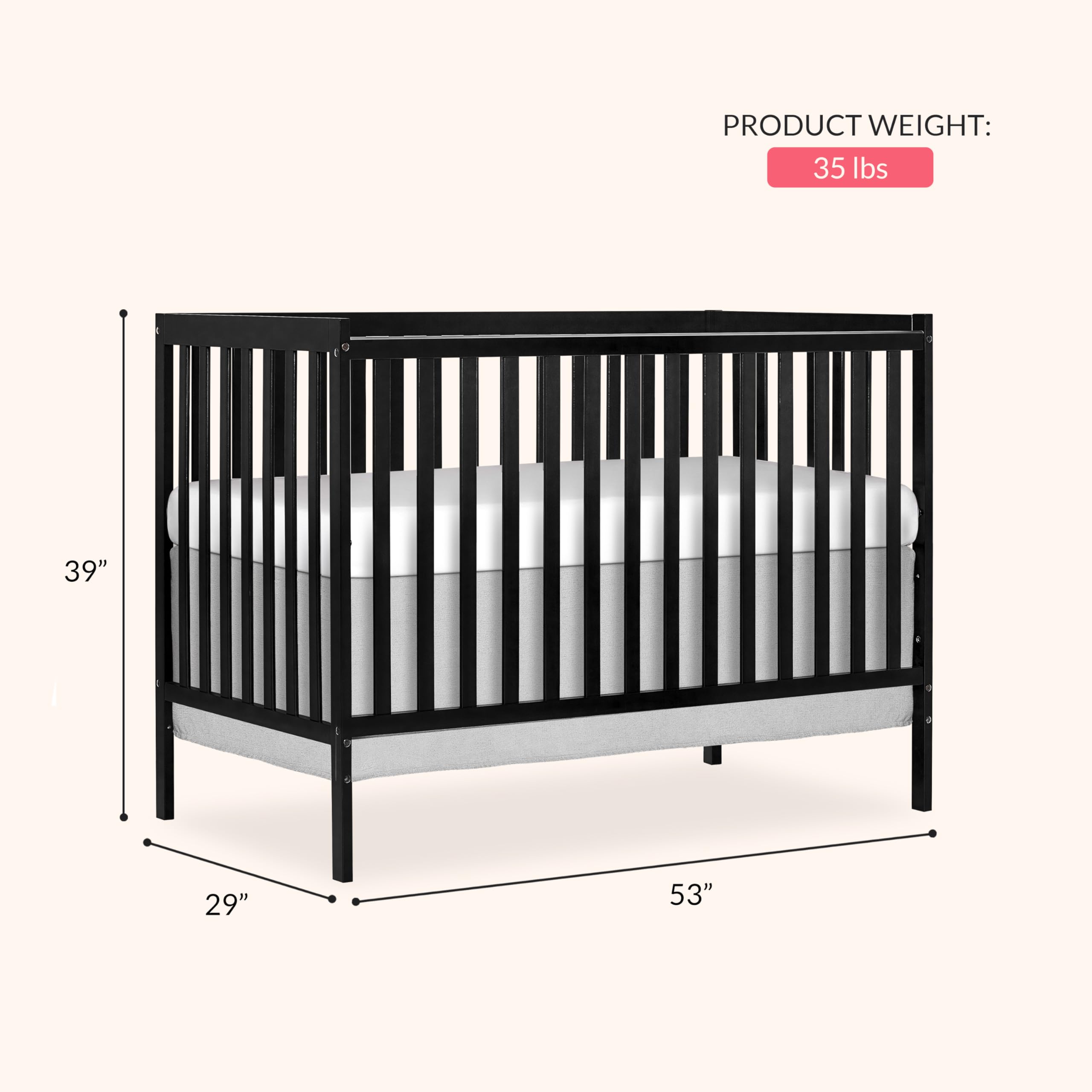 Dream On Me Synergy 5-In-1 Convertible Crib In Black, Greenguard Gold Certified