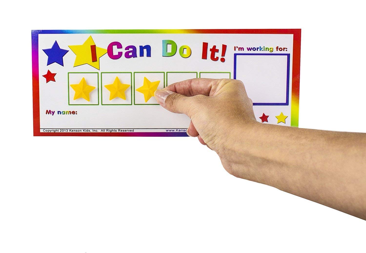 Kenson Kids βI Can Do It!β Token Board. Colorful Magnetic Rewards Chart with Positive-Reinforcement Stars and Customizable Goal Box. Great for Ages 3-10. Measures 5-Inches by 11-Inches