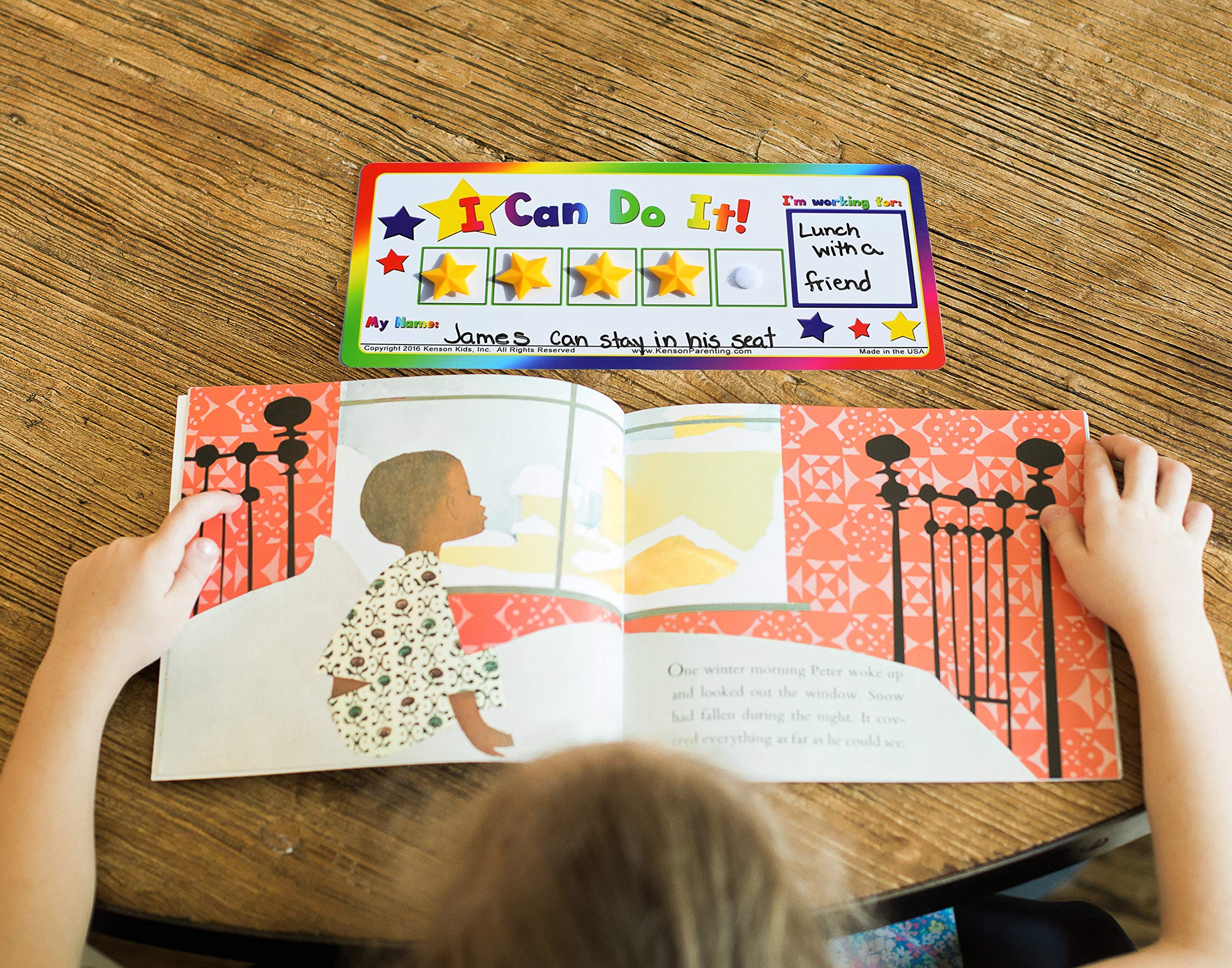 Kenson Kids βI Can Do It!β Token Board. Colorful Magnetic Rewards Chart with Positive-Reinforcement Stars and Customizable Goal Box. Great for Ages 3-10. Measures 5-Inches by 11-Inches
