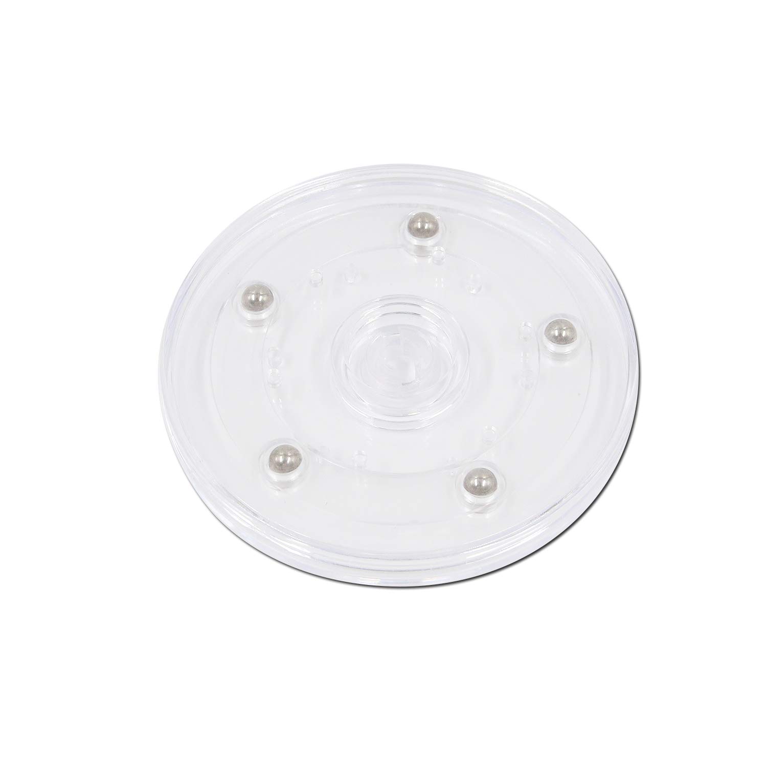 FarBoat 4Pcs Plastic Turntable Acrylic Turntable Bearings Hardware for Kitchen Spice Rack Table Cake 100mm/4inch