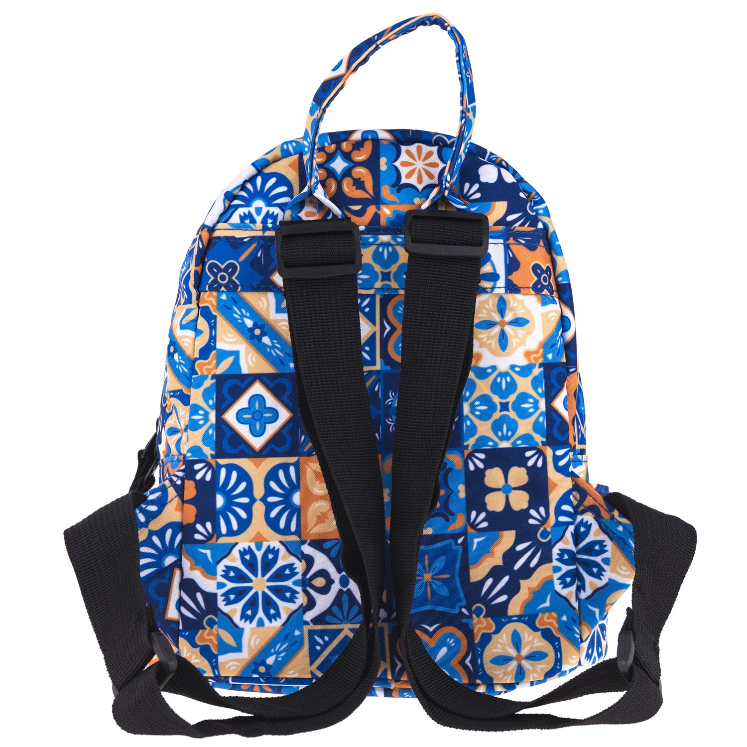 Ladyzone Cute Mini Backpack Daypack 10 Inch Pack for Girls Boys and Adult (Tiles Blue)