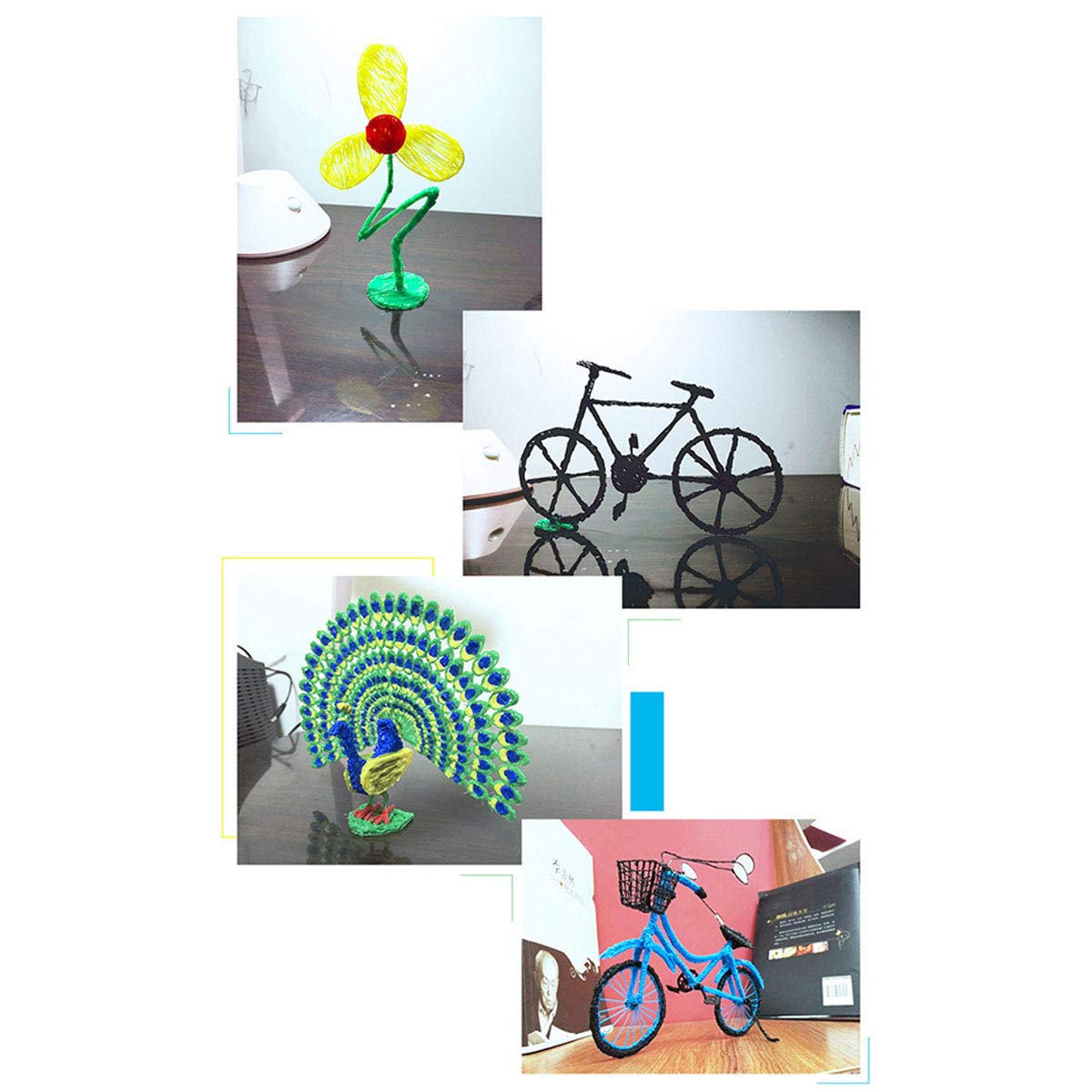 20 Sheets 3D Printer Drawing Molds Paper Stencils for 3D Printing Pen, 40 Patterns and a Clear Plate Set