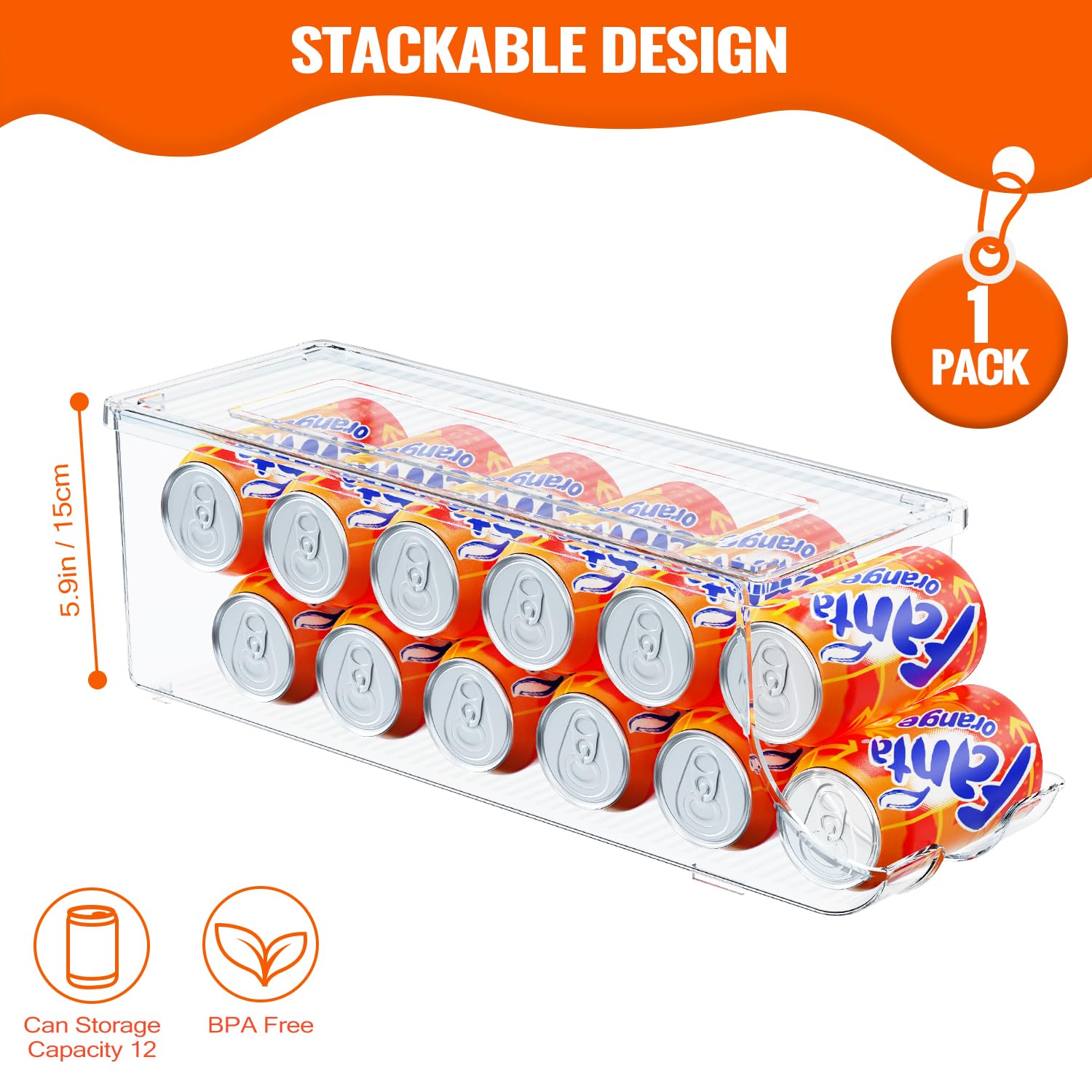 SCAVATA Skinny Can Organizer & Soda Can Organizer for Refrigerator