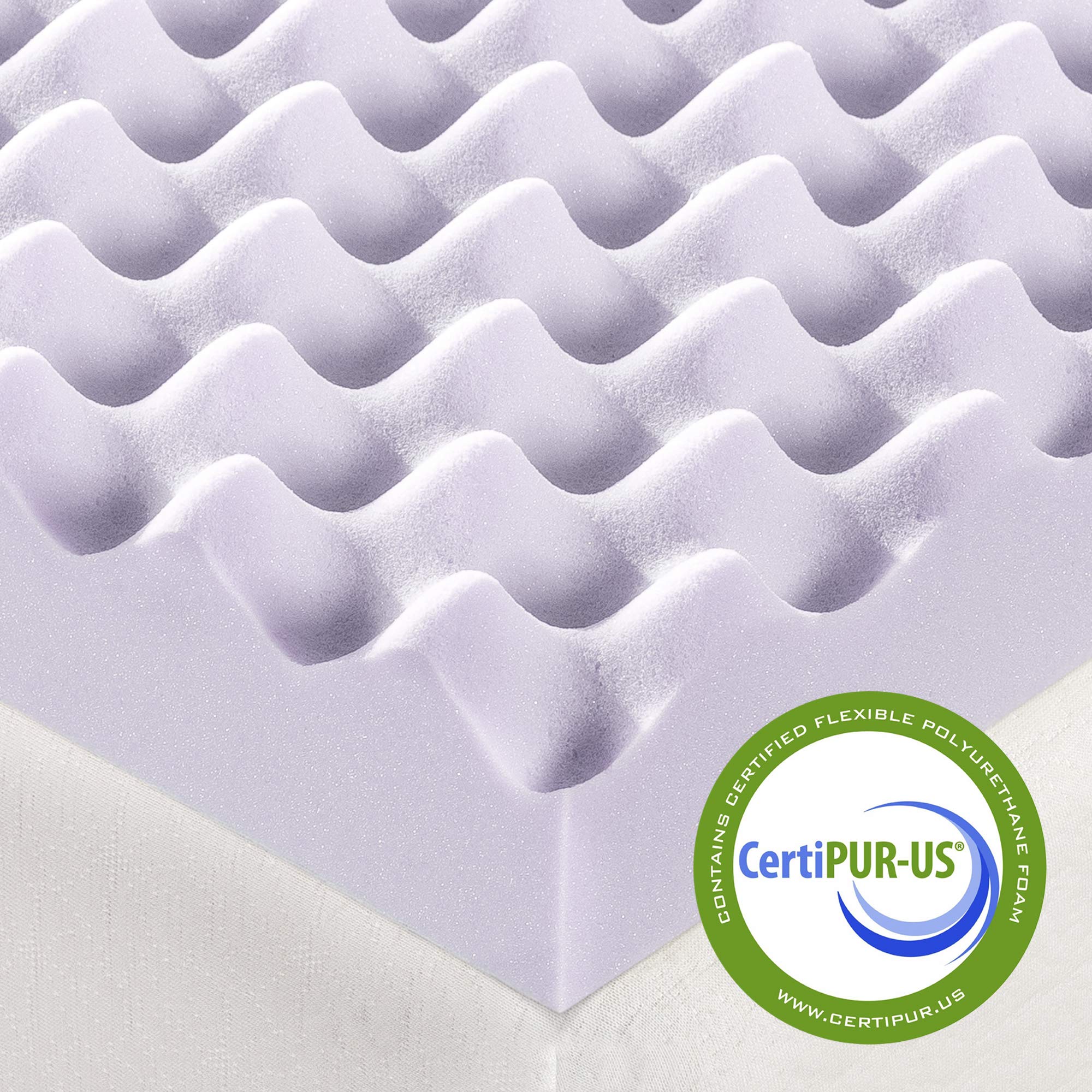 Best Price Mattress 3 Inch Egg Crate Memory Foam Mattress Topper with Soothing Lavender Infusion, CertiPUR-US Certified, Queen