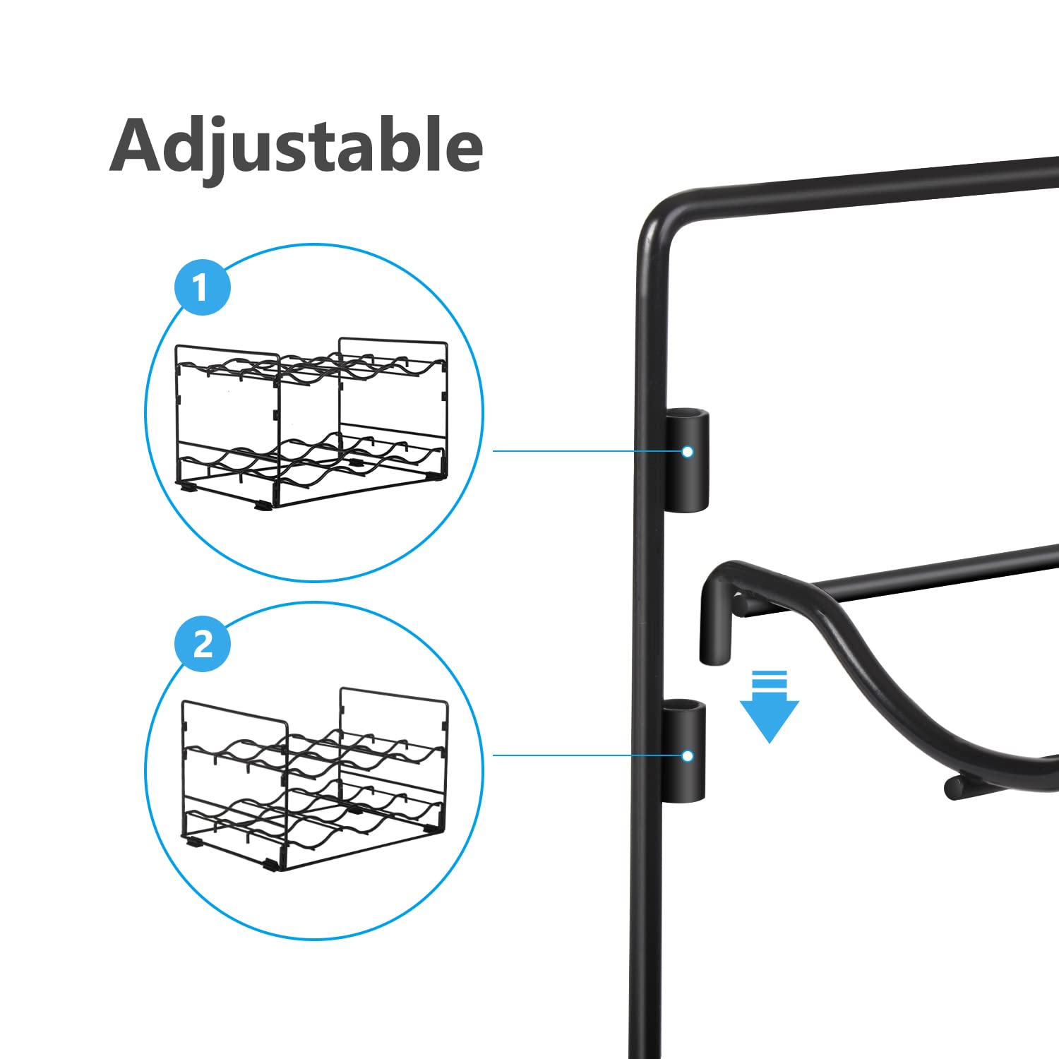 JSVER Water Bottle Organizer for Cabinet Water Bottle Storage Rack for Water Bottle Shelf Organizer Holder for Kitchen Cabinets Countertop