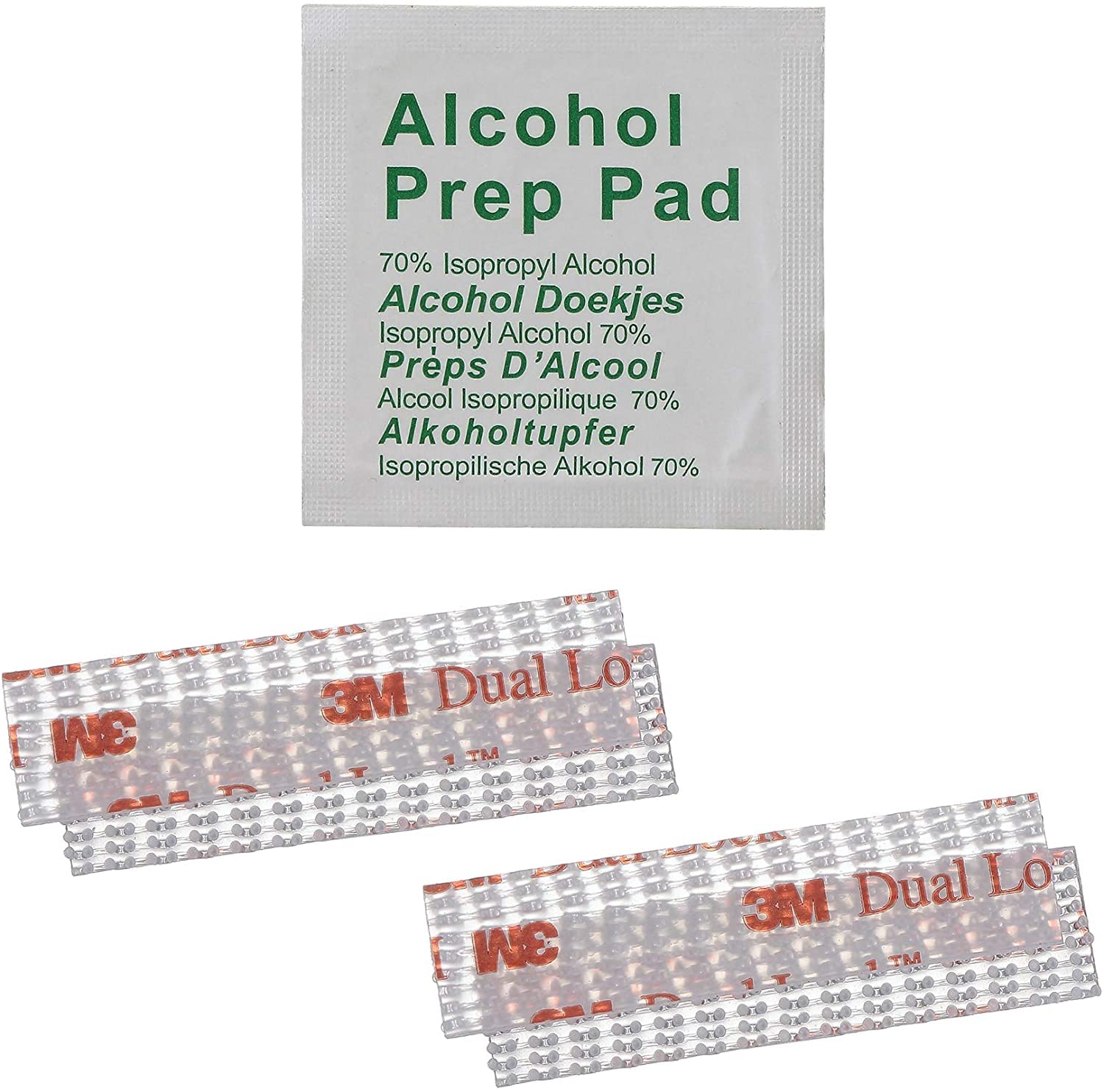 EZ Pass I-Pass SunPass Fastlane Dual Lock Adhesive Mounting Strips 4 Each 1-1/2 in with Prep Pad