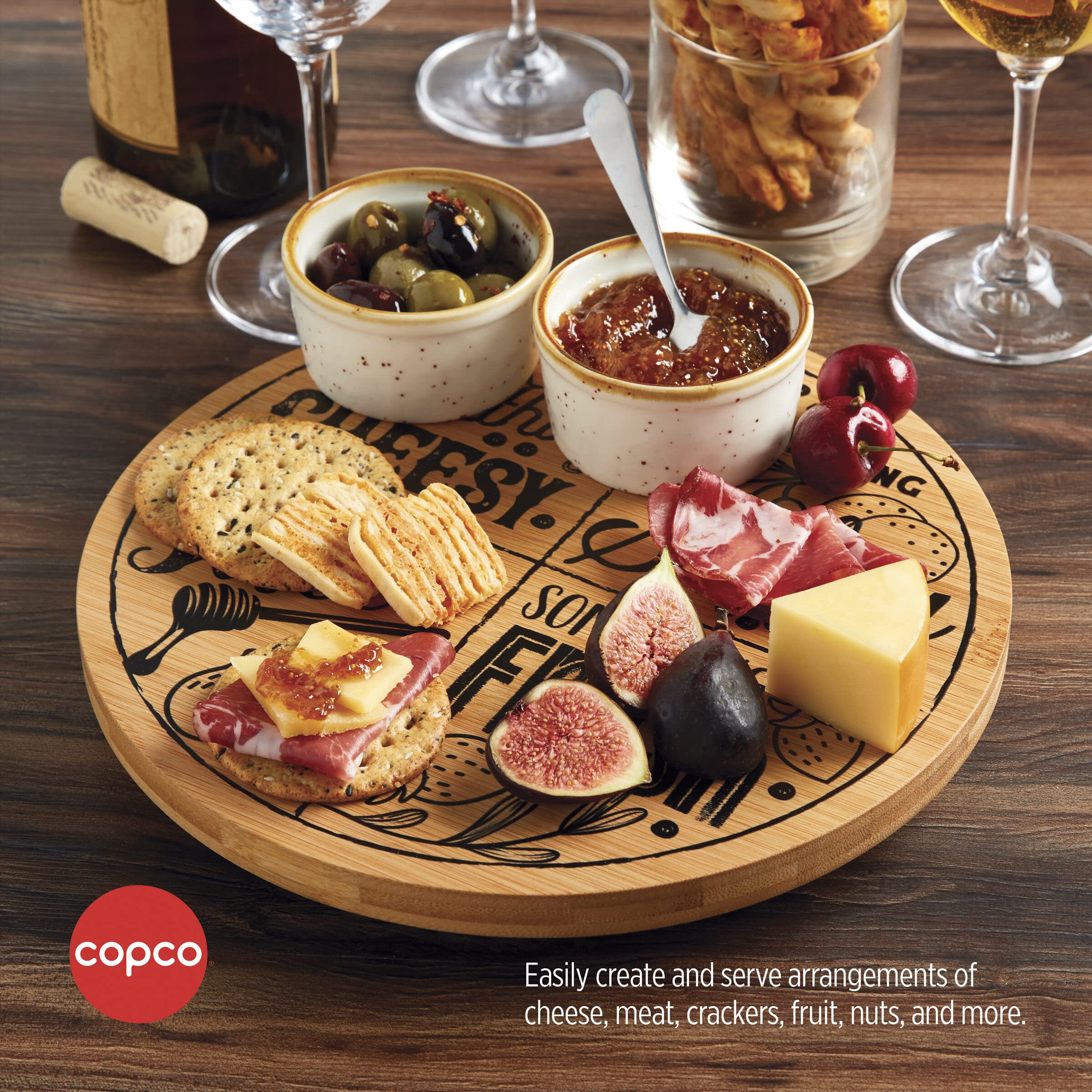 Copco Bamboo Charcuterie Lazy Susan, 10 Inch, Bamboo