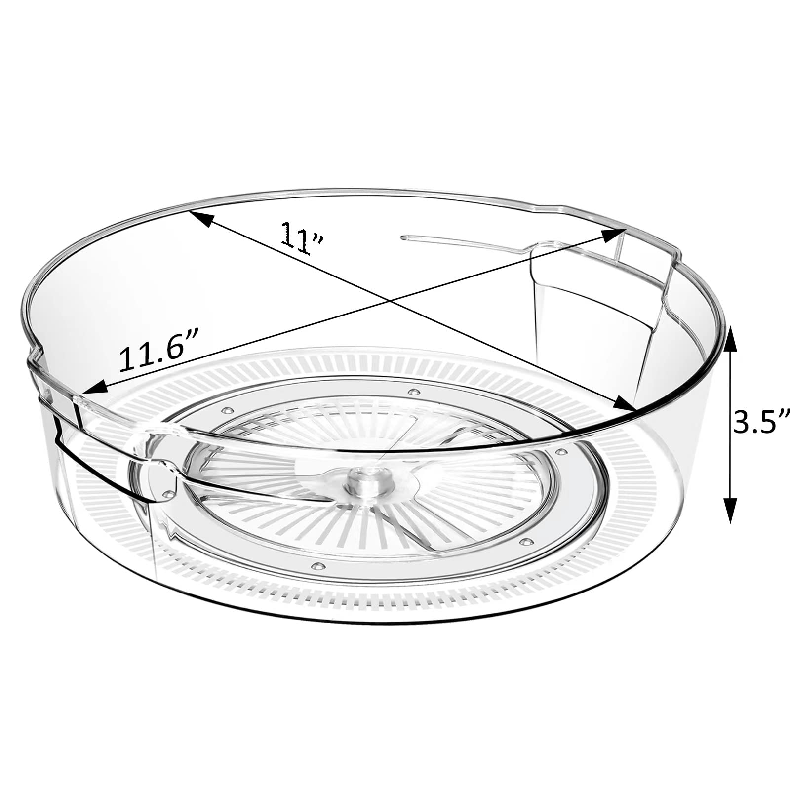 ULIVE Clear Lazy Susan, Round Plastic Rotating Turntable Organization,Suitable for Kitchen, Bathroom,Lazy Susan Refrigerator, Organizer Pantry, Cabinet, Transparent