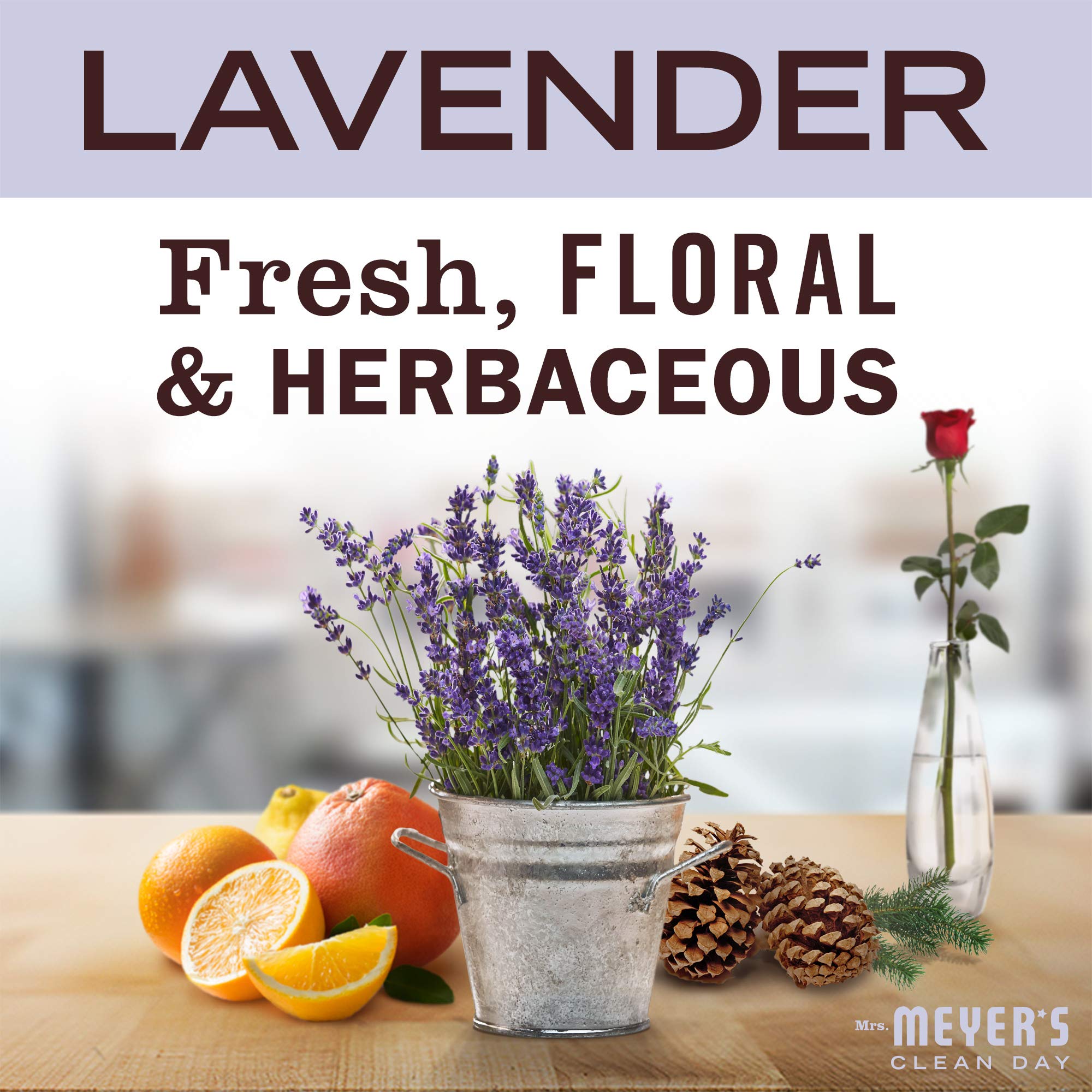 Mrs. Meyer's Antibacterial Hand Sanitizer Spray, Travel Size, Removes 99.9% of Bacteria, Lavender, 2 oz - Pack of 4
