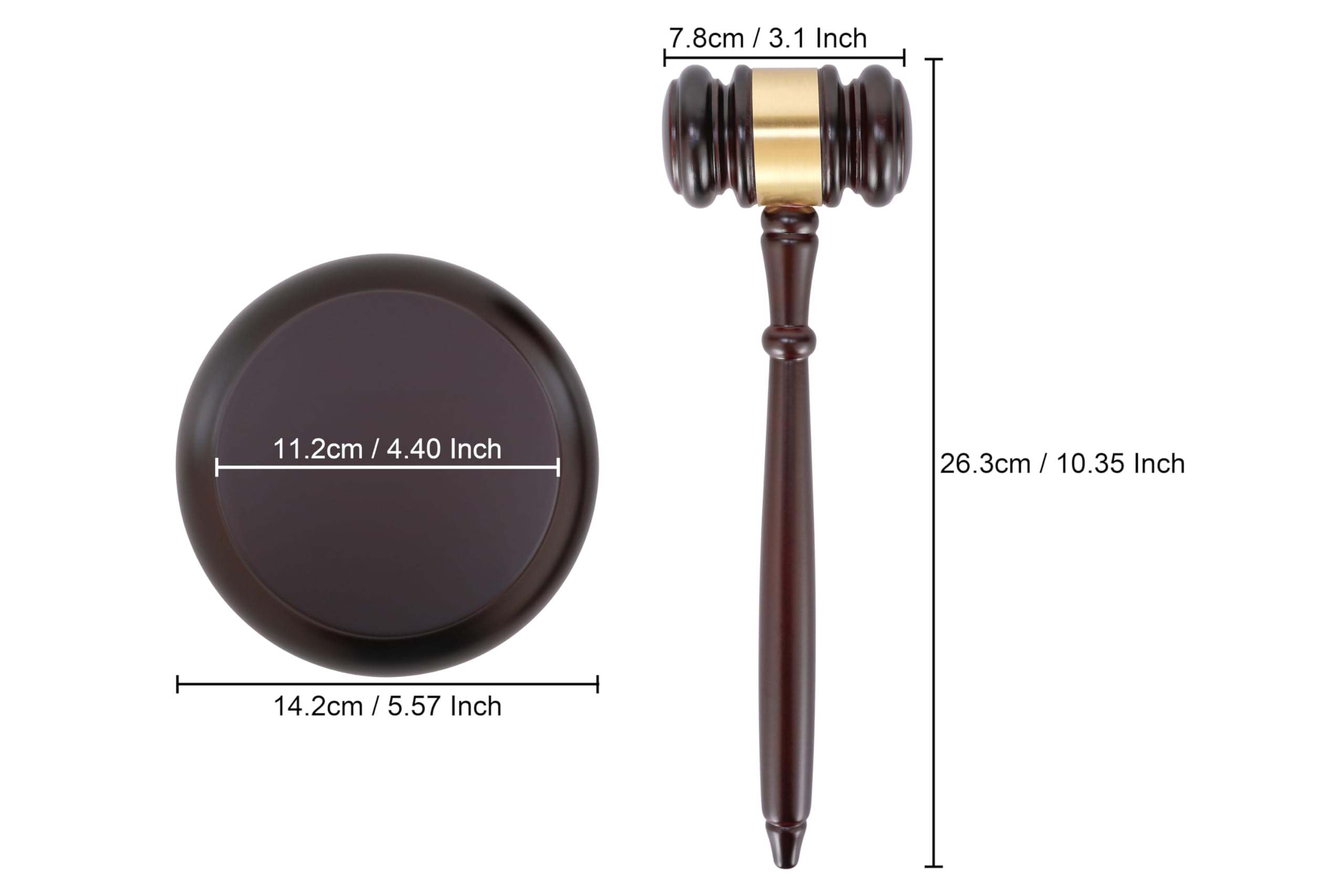 Apexstone Wooden Gavel and Block for Lawyer Judge Auction Sale