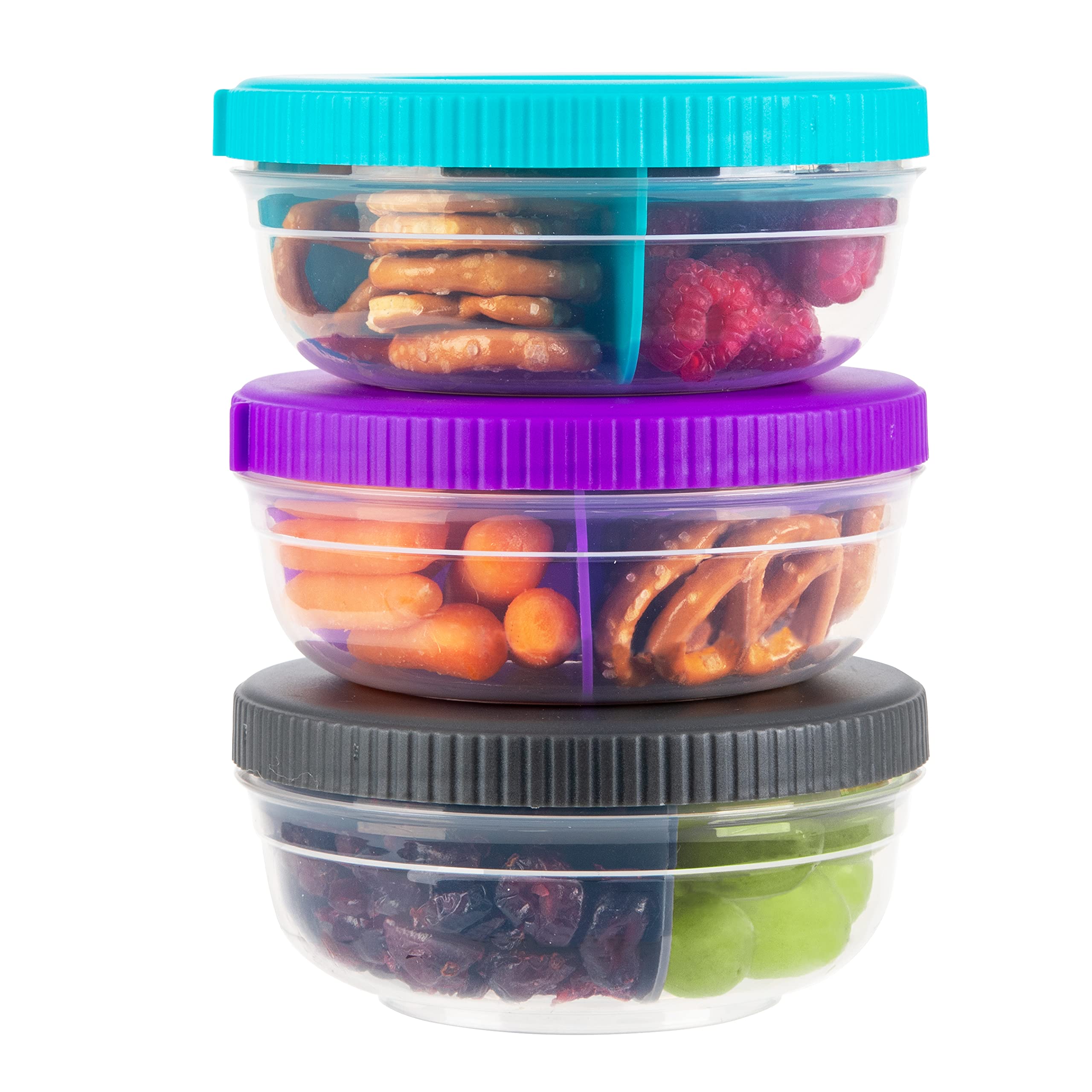 Progressive International Snaplock 3 Piece, On-The-Go, Leak-Resistant 5 Ounce Snack Container Set