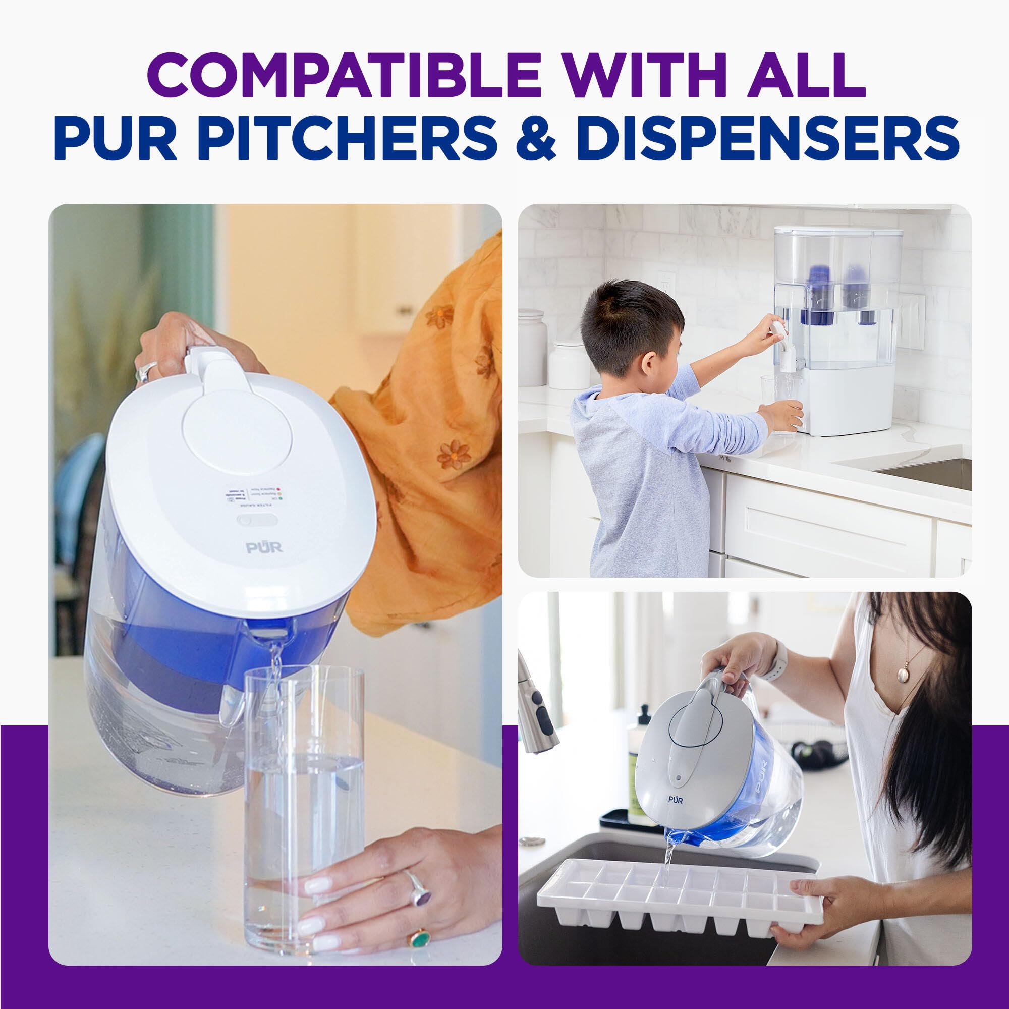 PUR Water Pitcher Replacement Filter (Pack of 4), Blue β Compatible with all PUR Pitcher and Dispenser Filtration Systems, PPF900Z