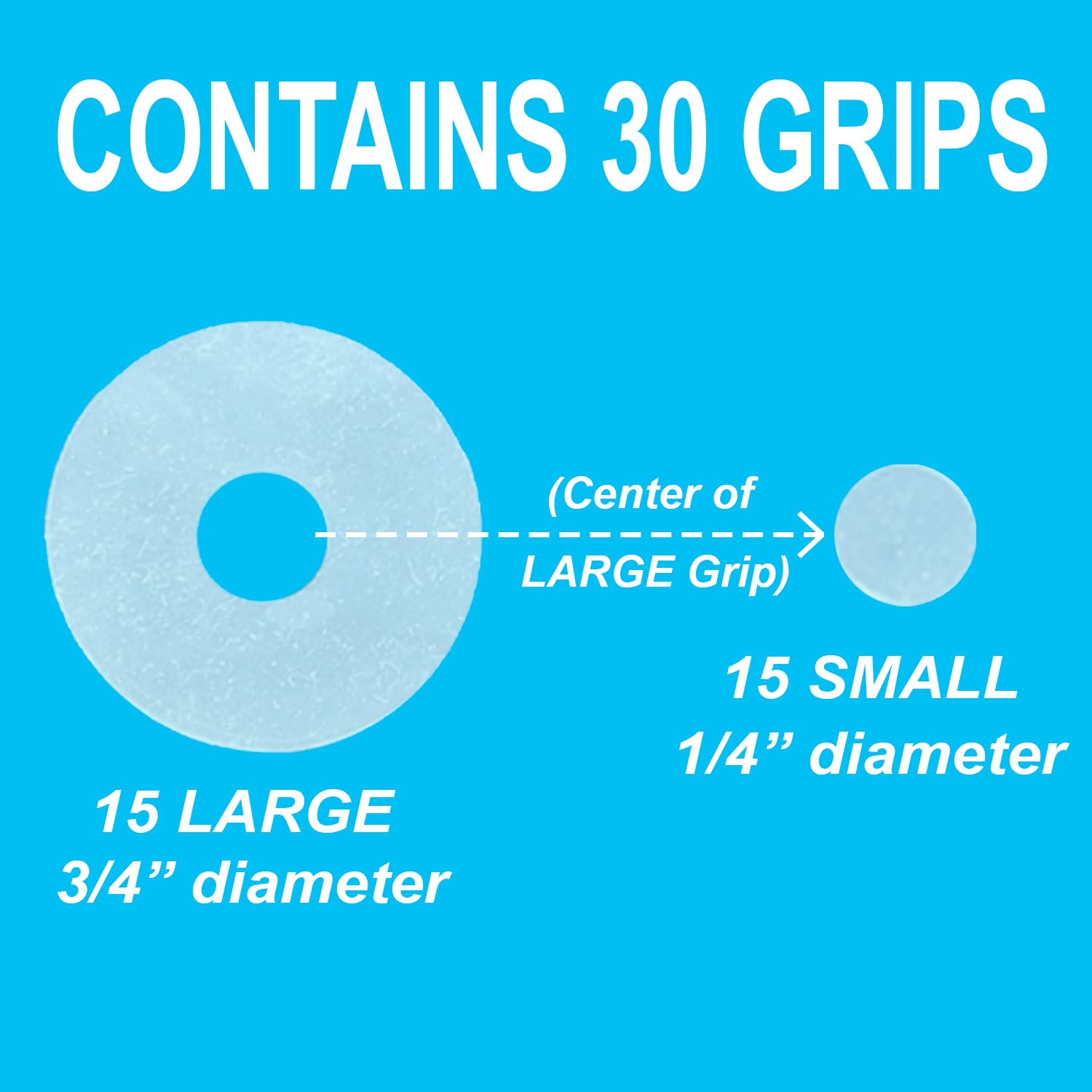 Sure Grips by Ultima β Non-Slip Ruler Grip Rings with 3M Adhesive Backing β Designed for Quilting & Patchworking β Works on Any Ruler β 30 Rings, 15 Large & 15 Small