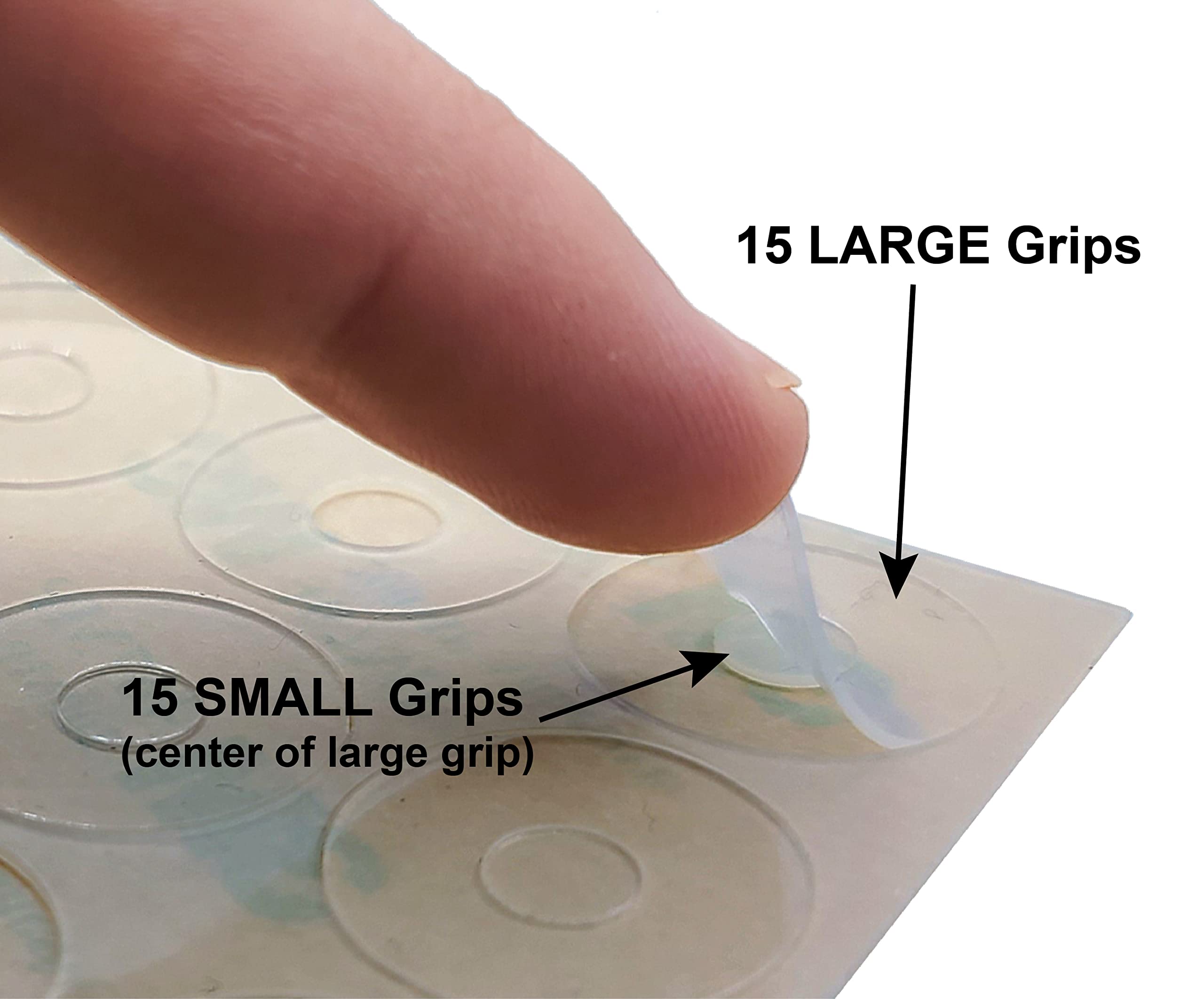 Sure Grips by Ultima β Non-Slip Ruler Grip Rings with 3M Adhesive Backing β Designed for Quilting & Patchworking β Works on Any Ruler β 30 Rings, 15 Large & 15 Small