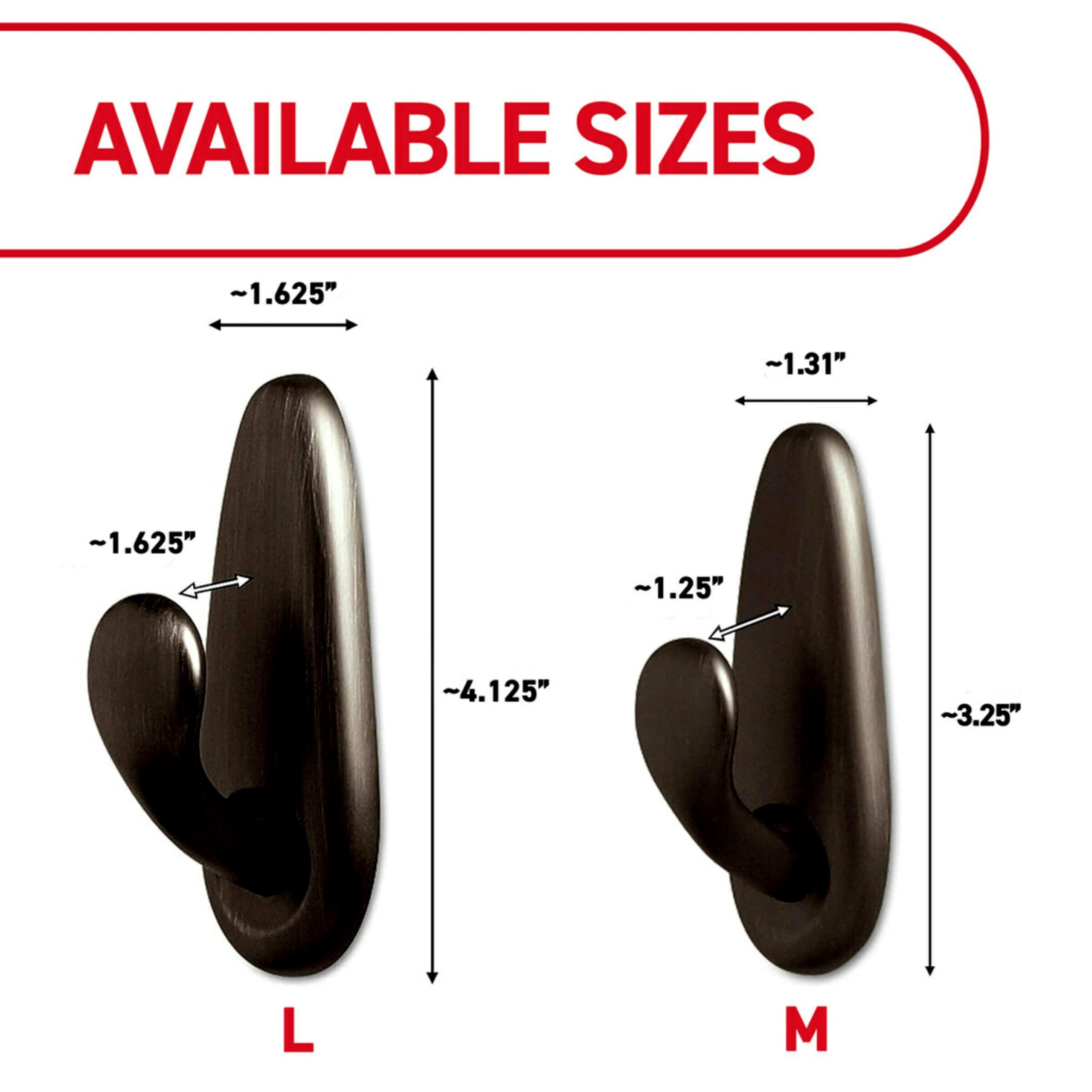 Command Forever Classic Large Metal Wall Hooks, Damage Free Hanging Wall Hooks with Adhesive Strips, No Tools Wall Hooks for Hanging Decorations in Living Spaces, 2 Metal Hooks and 4 Command Strips