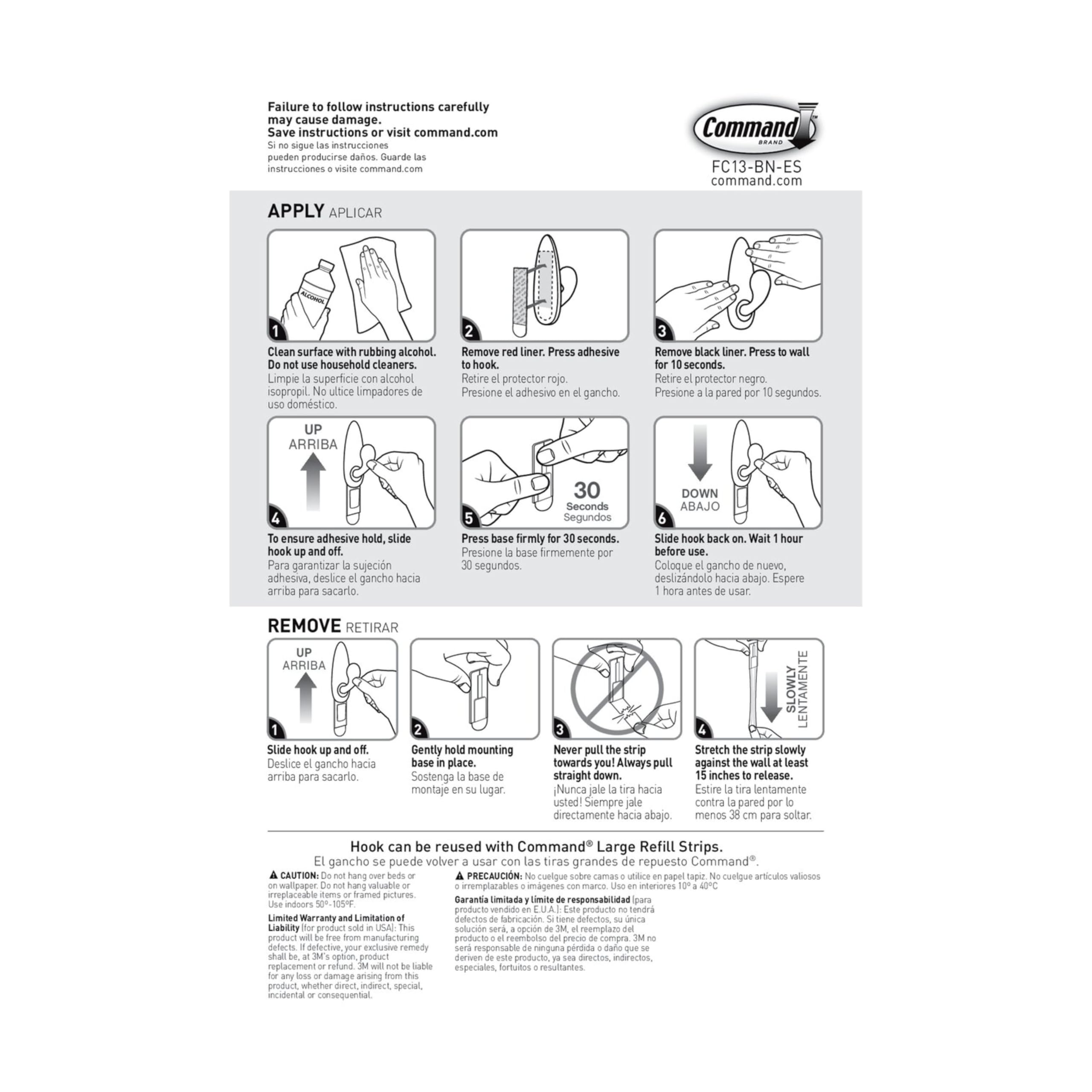 Command Forever Classic Large Metal Wall Hooks, Damage Free Hanging Wall Hooks with Adhesive Strips, No Tools Wall Hooks for Hanging Decorations in Living Spaces, 2 Metal Hooks and 4 Command Strips