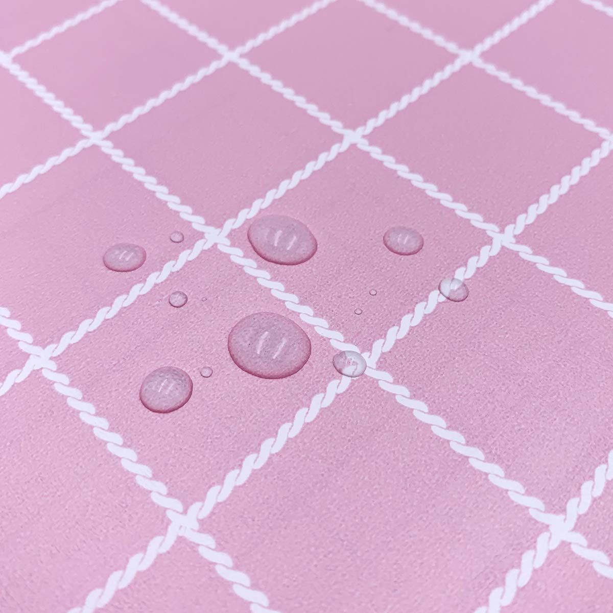 Yifely Pink Plaid Shelf Liner Waterproof Drawer Cover Paper Self-Adhesive Refurbish Girls Folding Laptop Table Makeup Vanity 17.7 inch by 9.8 Feet