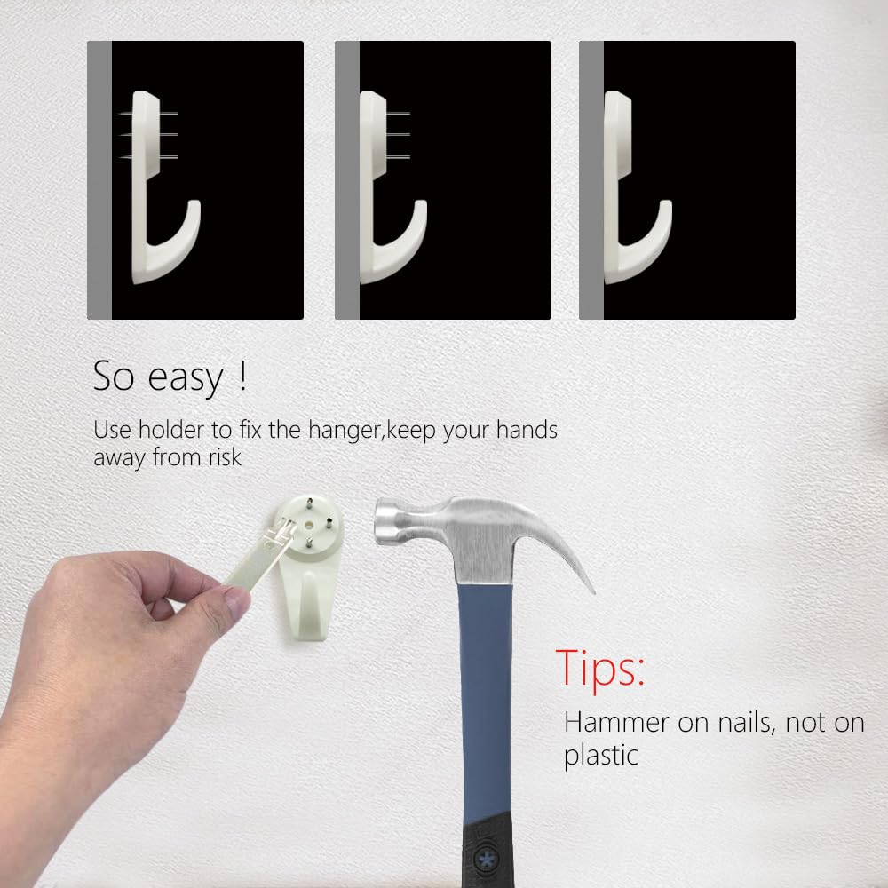Picture Hanging Kit，Picture Hanger No Damage Wall Hangers for Picture Frame，68pcs Invisible Wall Nails for Concrete Wall, Hardwall and Cement Wall (Mix)