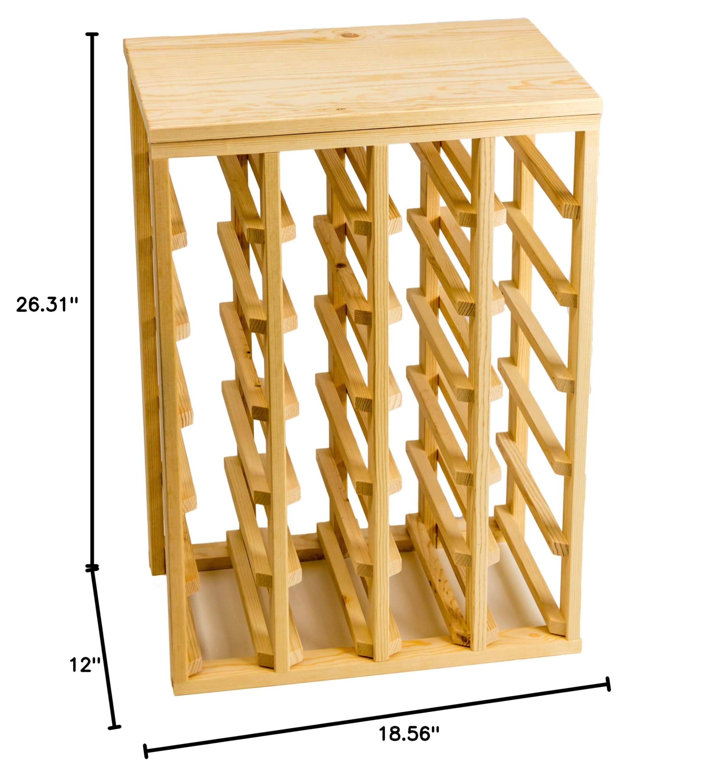 Creekside 24 Bottle Table Wine Rack (Pine) by Creekside - Exclusive 12 inch deep design conceals entire wine bottles. Hand-sanded to perfection!, Pine