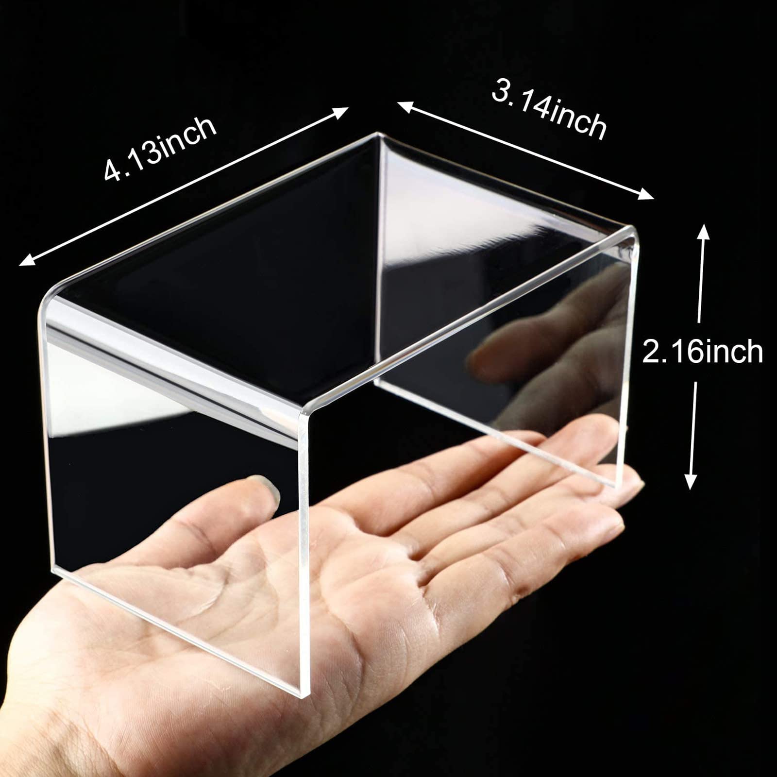 2 Sets Acrylic Display Risers, Clear Product Stand, Jewelry Display Riser Shelf Showcase Fixtures For Dessert Cupcake Candy Treat Action Figure Display