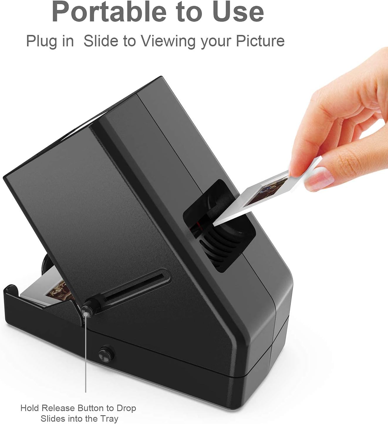 DIGITNOW 35mm Slide and Film Viewer, 3X Magnification, Battery Operation, LED Lighted Illuminated Viewing –for 35mm Slides & Positive Film Negatives(4AA Batteries Included)
