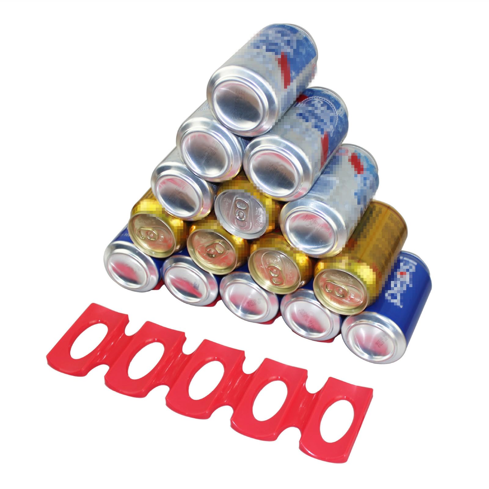 Can Stacker for Pantry 2pcs, Foldable Bottle Stacking Mat Refrigerator Silicone Can Stacker Water Bottles Rack Space Saver Fridge Storage Tray