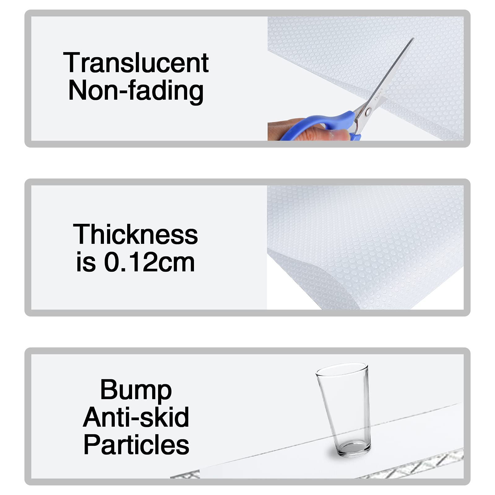 XMSound Thicken Wire Shelf Liner,13.5" x157Inch Heavy Duty Waterproof/Transparent/Raindrop Non-Slip Refrigerator Mats for Metal Shelving, Drawer Liner