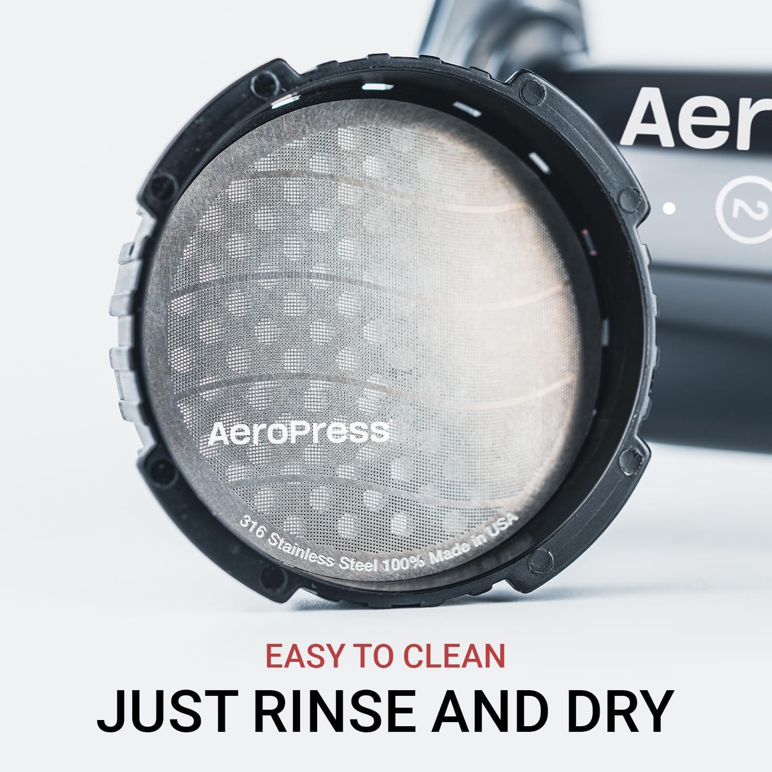 AeroPress Stainless Steel Reusable Filter - Metal Coffee Filter for AeroPress Original & AeroPress Go Coffee Makers, 1 Pack, 1 Filter