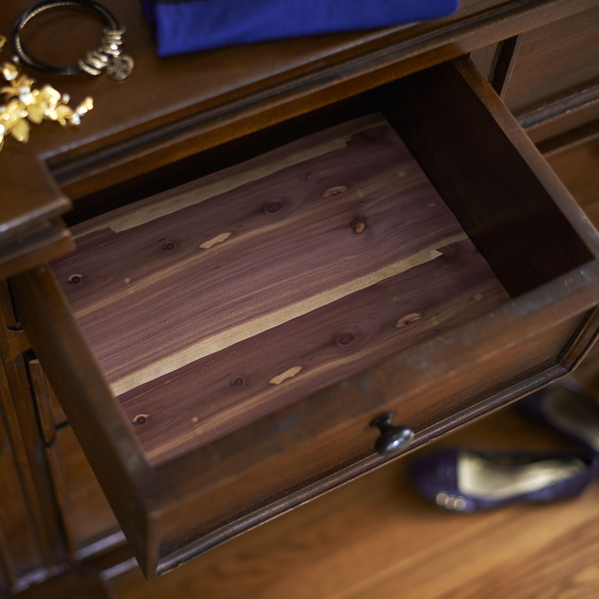 Household Essentials Cedar Drawer and Closet Shelf Liner |6-Feet by 10-Inch | 2 Pack, Brown