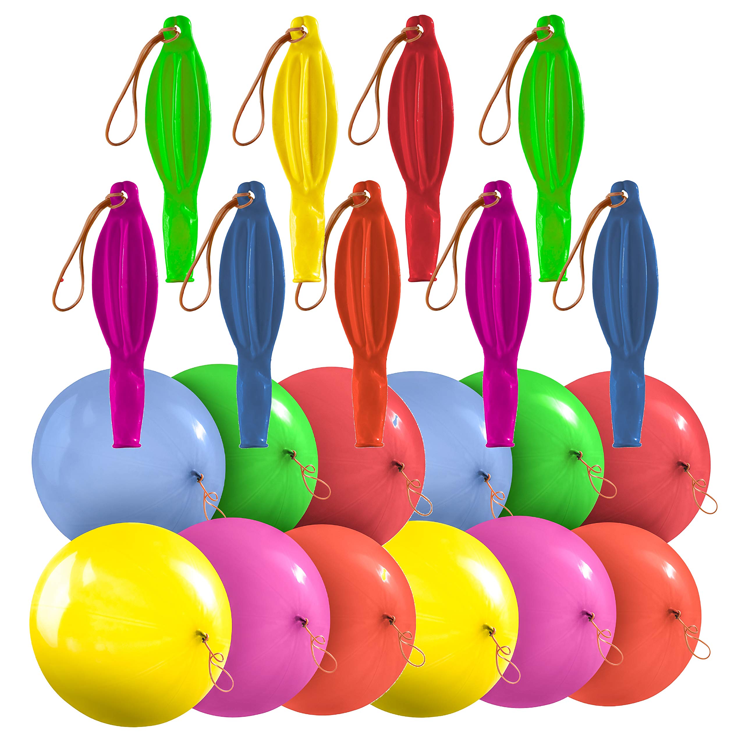 Prextex 36 Punch Balloons in 6 Assorted Colors - 18 Inch Strong Punching Ball Balloons for Indoor or Outdoor Fun or Party Favor