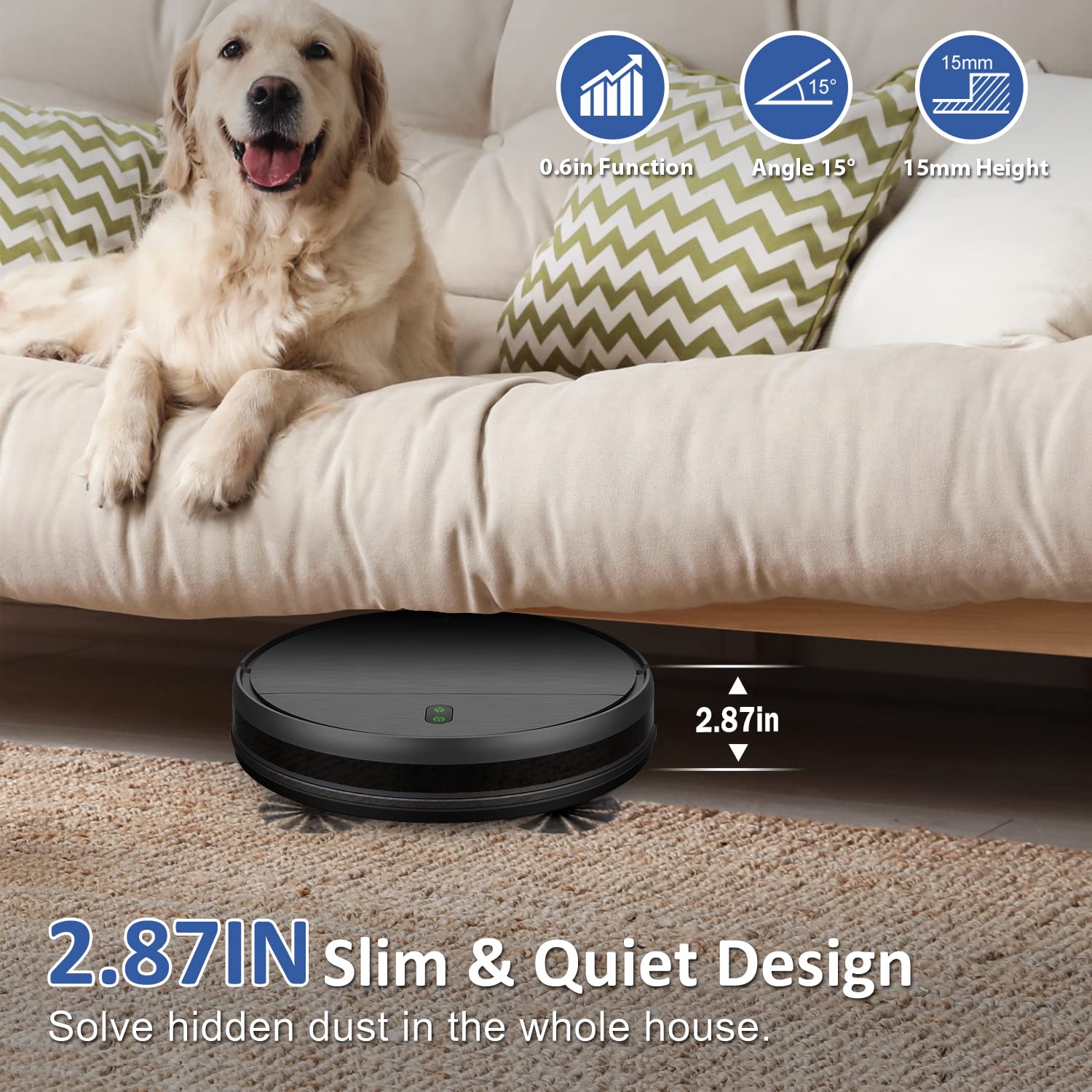 Robot Vacuum and Mop Combo, WiFi/App/Alexa, Robotic Vacuum Cleaner with Schedule, 2 in 1 Mopping Robot Vacuum with Watertank and Dustbin, Self-Charging, Slim, Ideal for Hard Floor, Pet Hair, Carpet