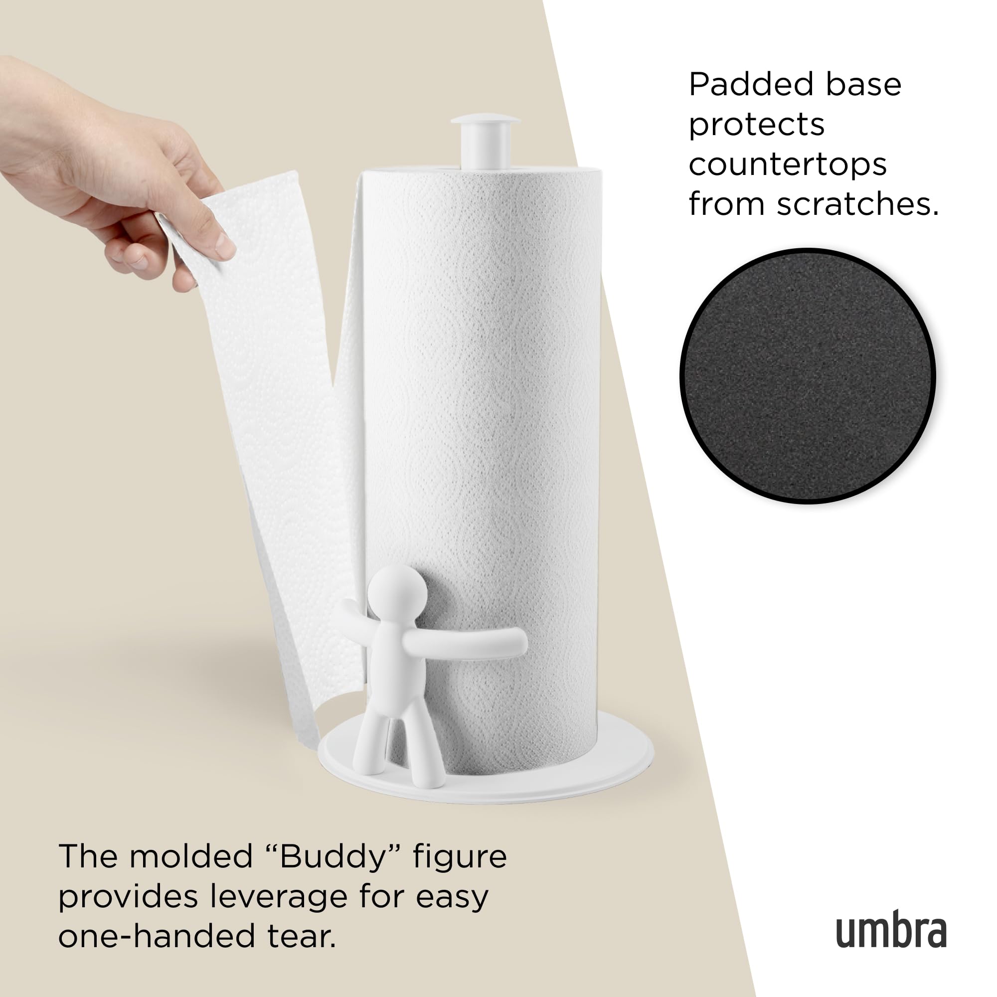 Umbra Buddy Paper Towel Holder, White
