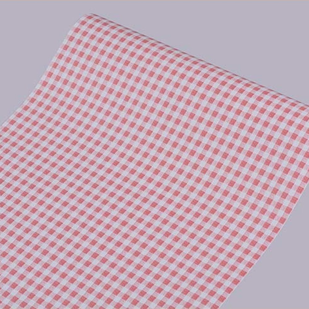 GLOW4U Ruby Red Gingham Adhesive Decorative Contact Paper Laminate Shelf and Drawer Liner 17.7x78 Inch