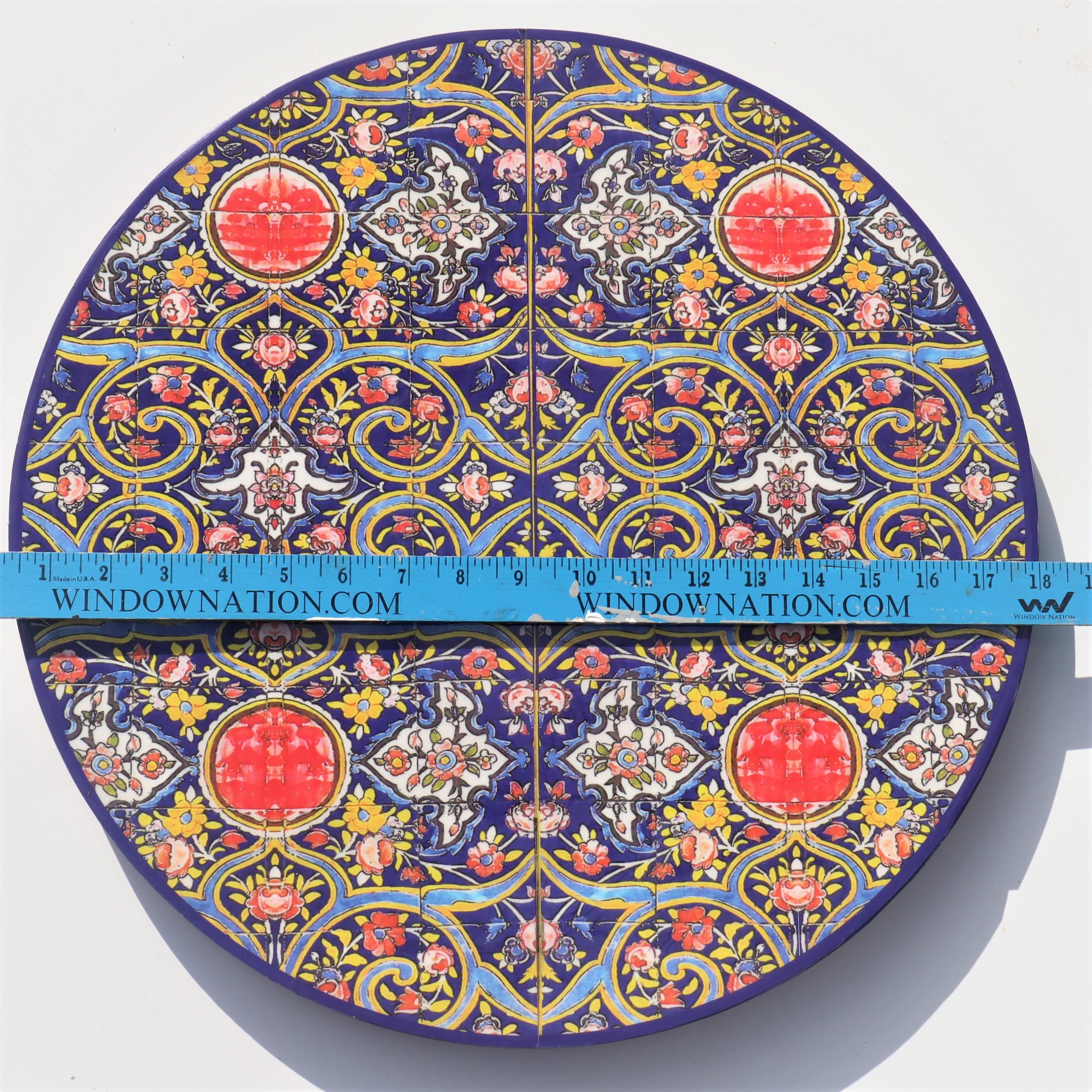 18 inch Handmade Lazy Susan - Rotating and Decorative - Large Centrepiece - Rotating Round Tray - Handcrafted Wooden Lazy Susan Turntable Large Tray Dining Table Decor Wood Trays