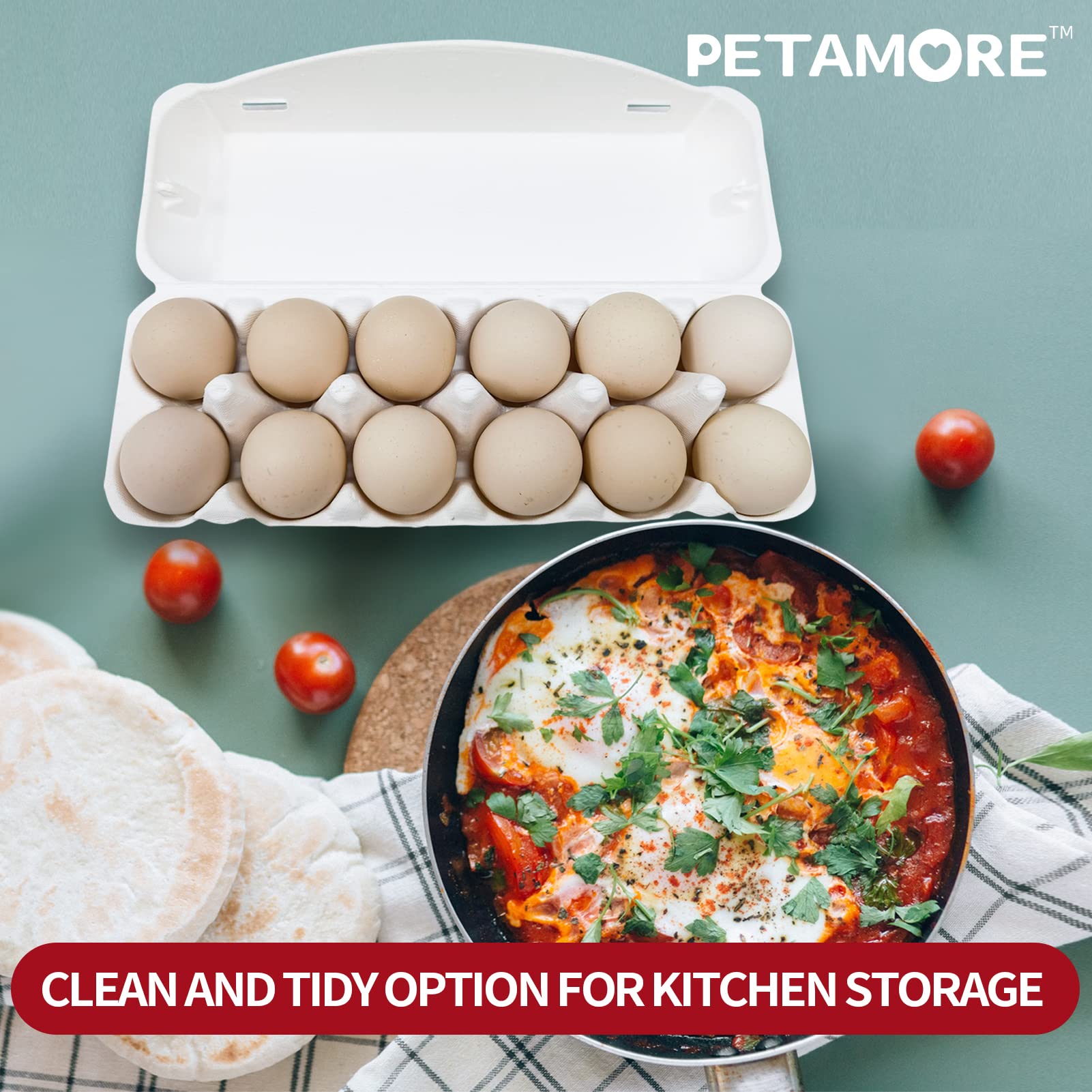 36 White Pulp Egg Cartons Holds 12 Small to Jumbo size Eggs - Strong Sturdy Reusable egg cartons bulk with flat top for personalized egg cartons-Cute egg crates for chicken quail duck goose eggs
