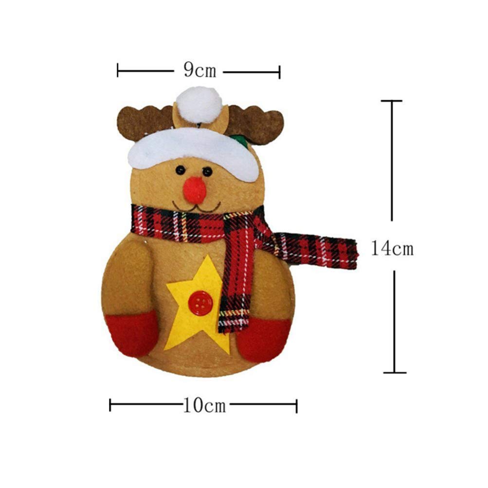 BESTOYARD Christmas Tableware Holder Silverware Holders Pockets Knifes Forks Bag Snowman Santa Claus Elk Decor for Xmas Dinner Table Decorations 6pcs