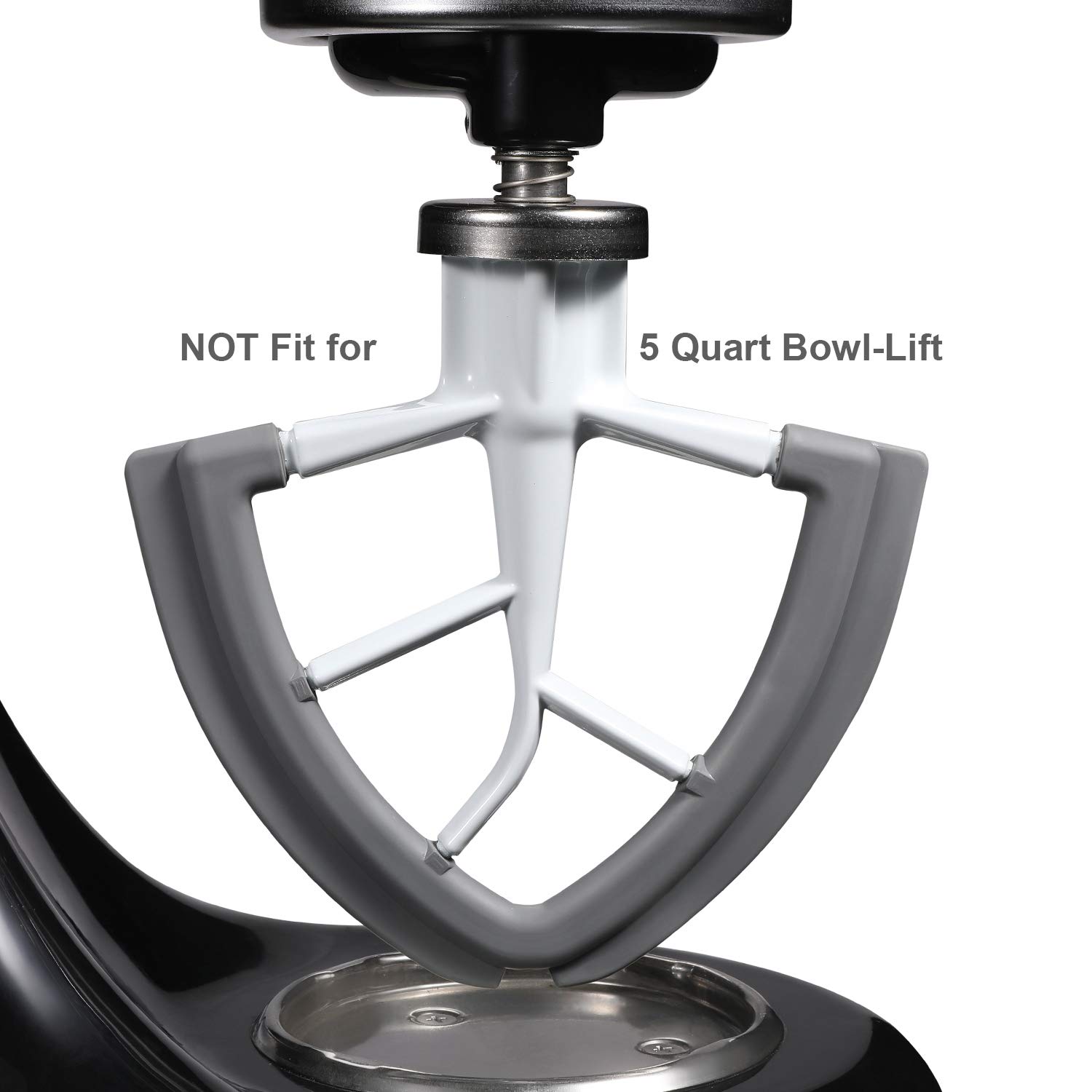 Flex Edge Beater for KitchenAid Tilt-Head Stand Mixer, 4.5-5 Quart Flat Beater Paddle with Flexible Silicone Edges Bowl Scraper, White