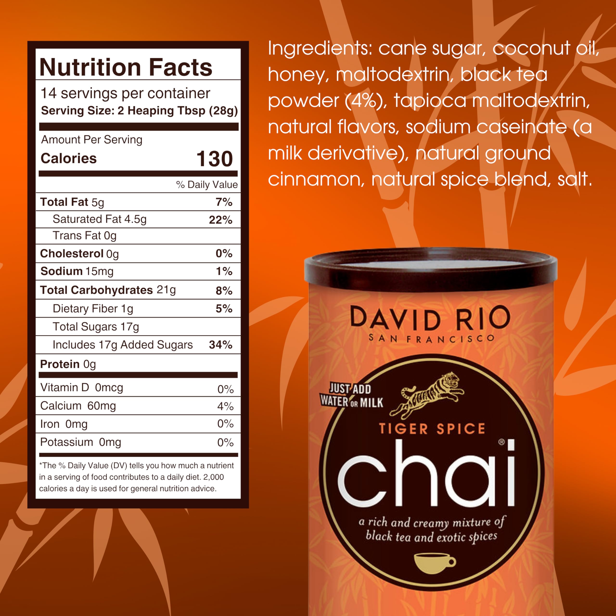 David Rio Mix, Tiger Spice, 14 Ounce (Pack of 1)