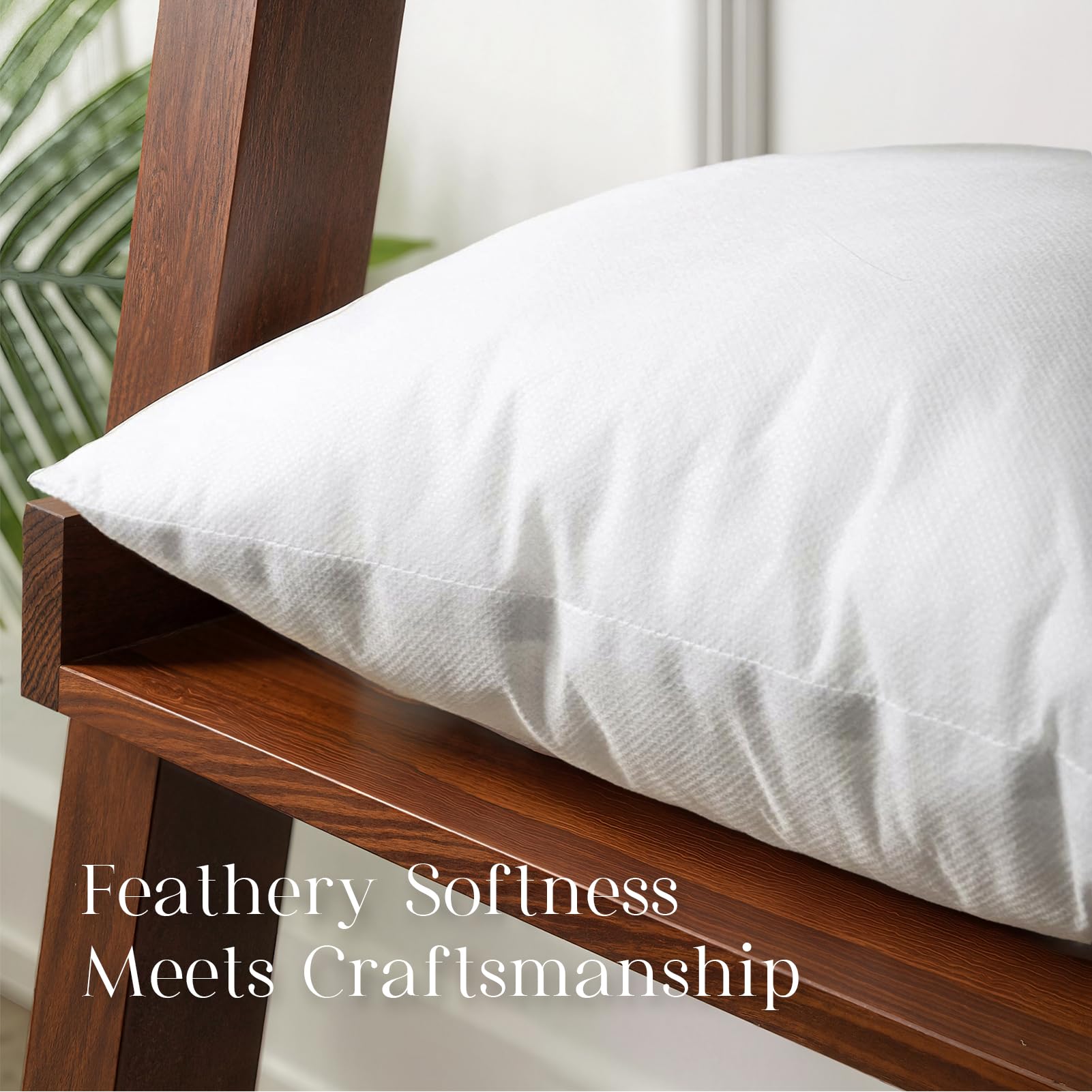Phantoscope 18 x 18 Pillow Inserts, Set of 4 Hypoallergenic 100% Virgin Fiber Square Form Decorative Throw Pillow Inserts, Made in USA Couch Bed Pillows - 18 inches