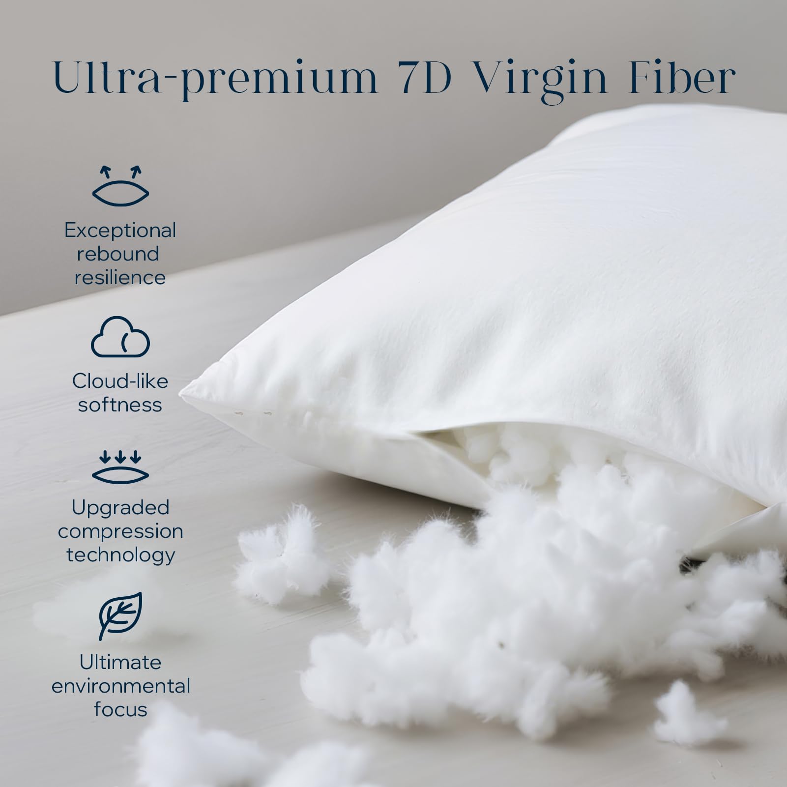Phantoscope 18 x 18 Pillow Inserts, Set of 4 Hypoallergenic 100% Virgin Fiber Square Form Decorative Throw Pillow Inserts, Made in USA Couch Bed Pillows - 18 inches