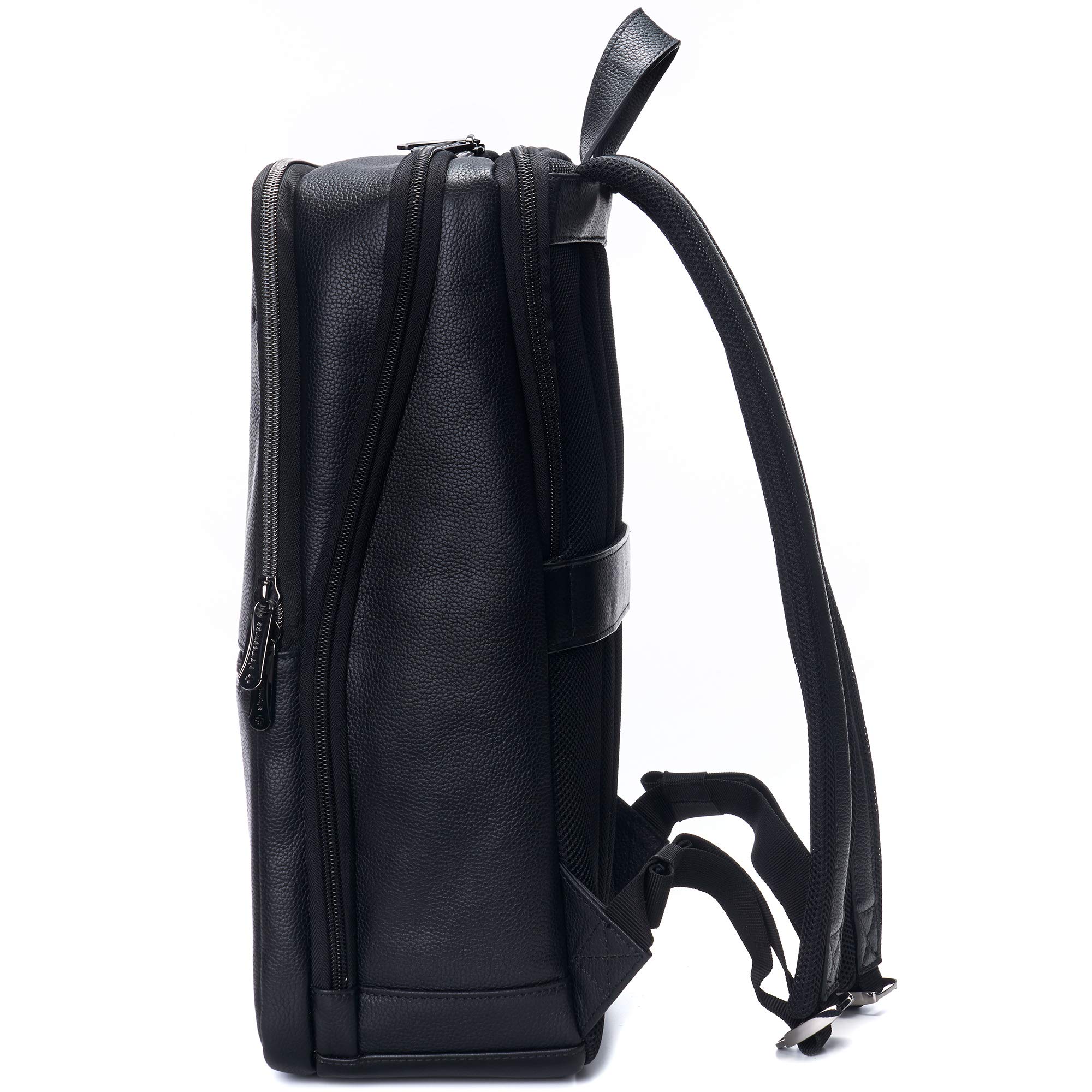 Alpine Swiss Leather Laptop Backpack 15” Notebook Computer Travel Back Pack Bag