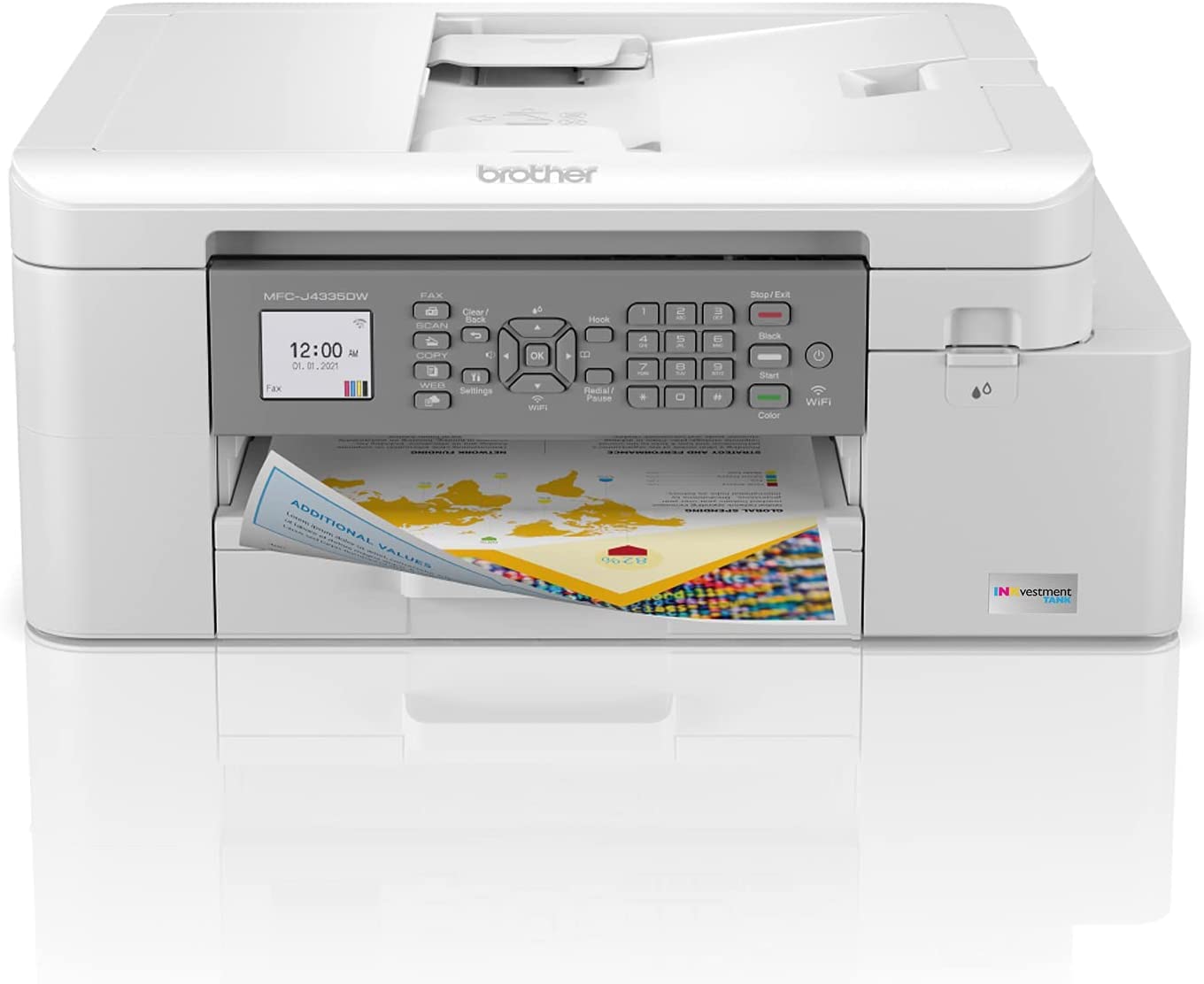 Brother MFC-J4335DW INKvestment Tank All-in-One Printer with Duplex and Wireless Printing Plus Up to 1-Year of Ink in-Box (Renewed)