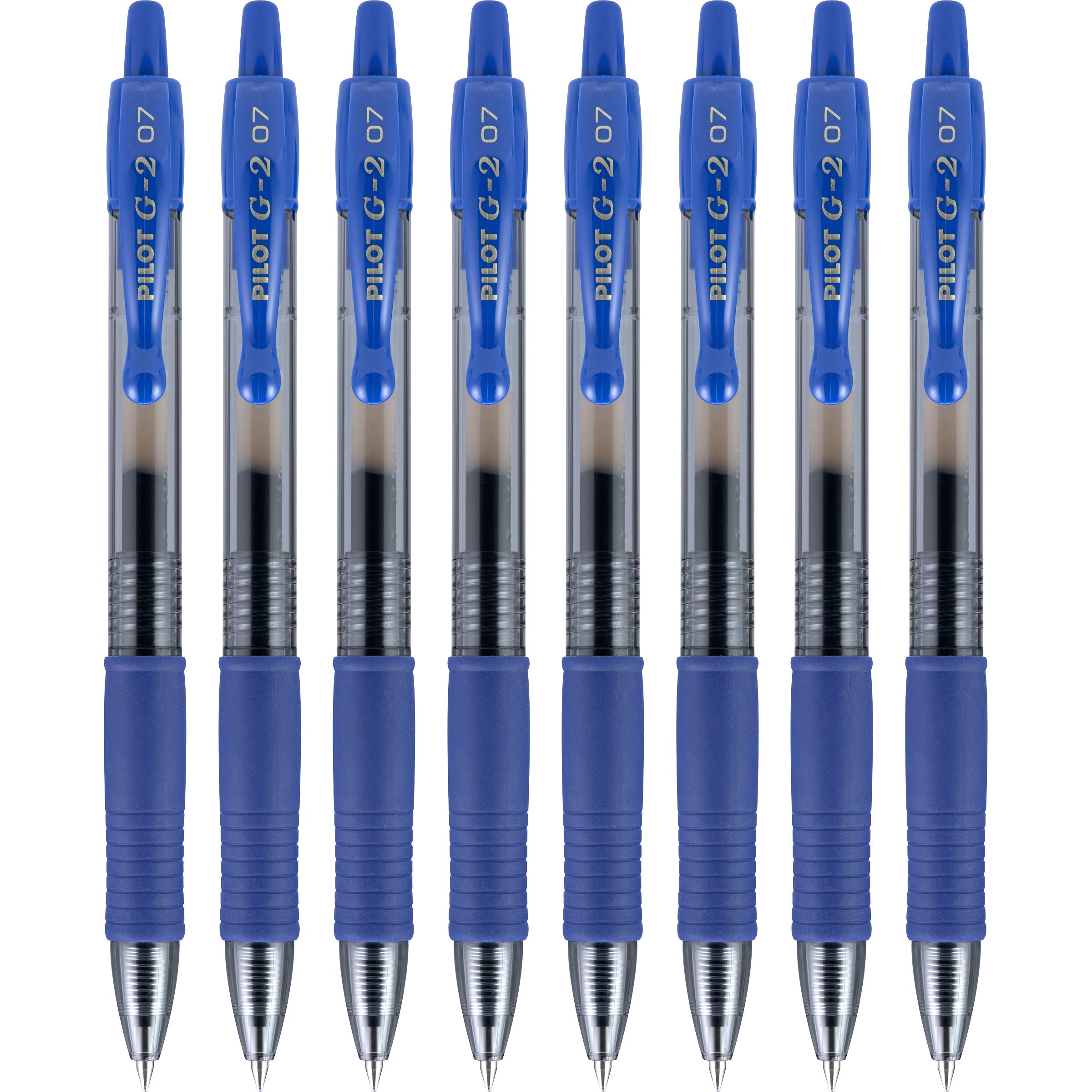 PILOT G2 Premium Refillable and Retractable Rolling Ball Gel Pens, Fine Point, Blue, 8-Pack (15301)
