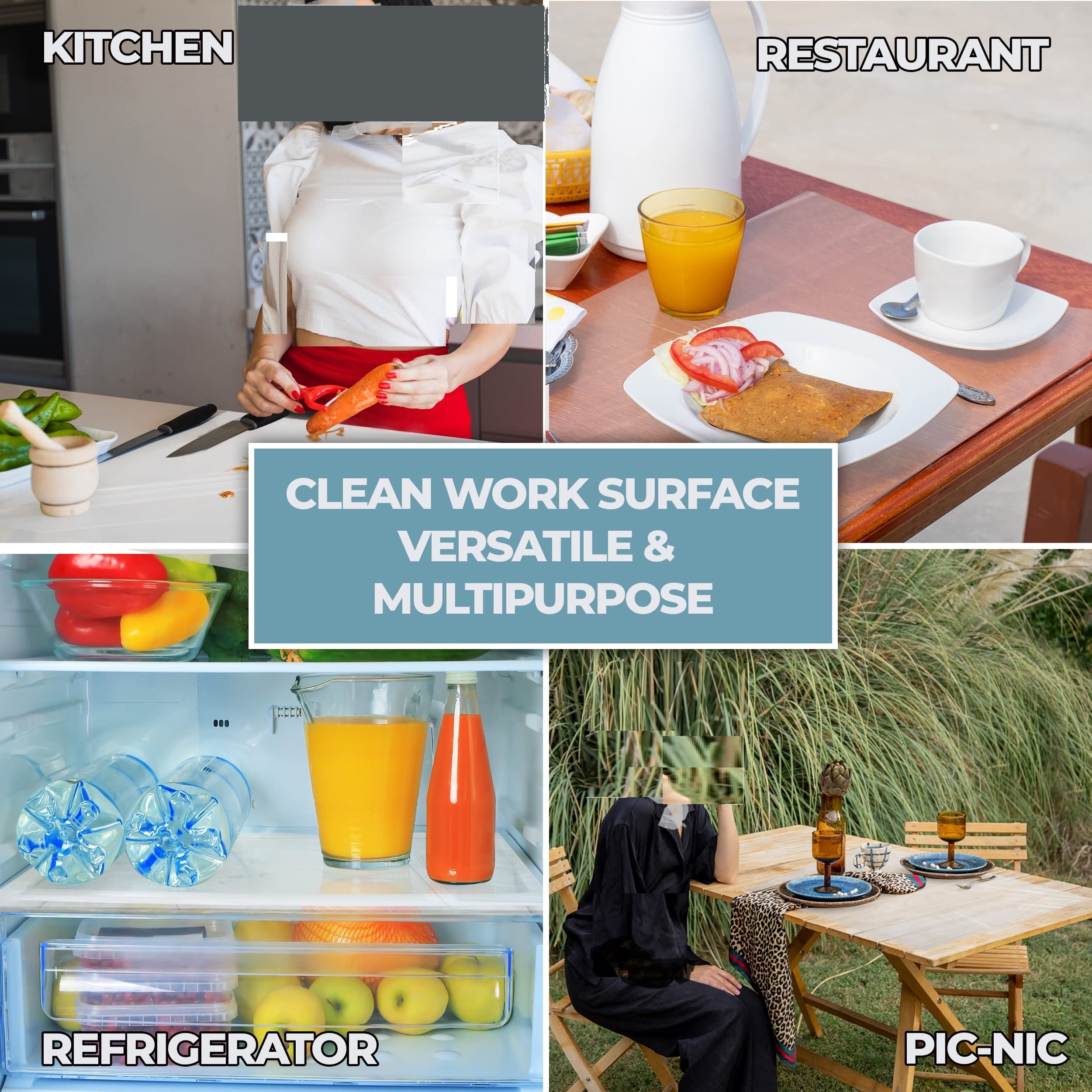 Clearly Elegant Disposable Plastic Liners for Kitchen Counter, Picnic Tables, Shelf Refrigerator Liners, Arts & Crafts Table ProtectorEasy CleanupNo Mess Meal PrepProtect from Spills100 ft. CE-8921